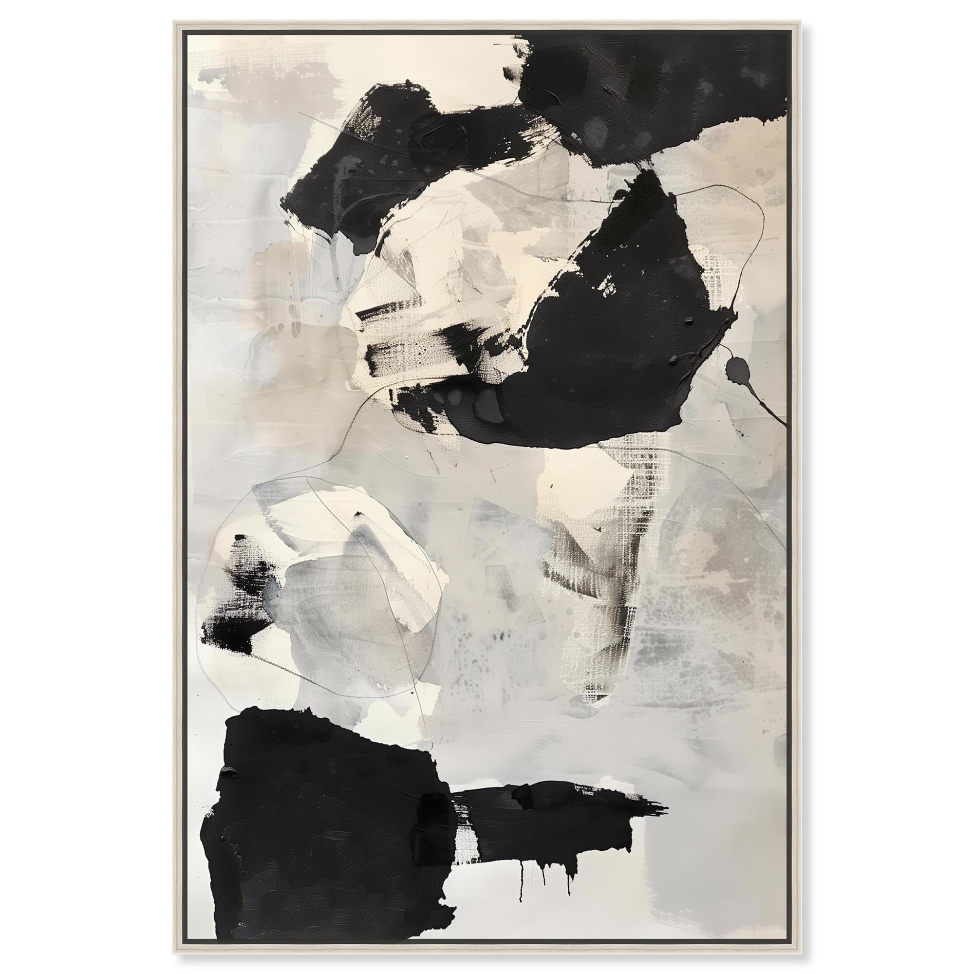 Silence Canvas Muted Abstract Wall Art by Art Remedy, Silver Frame, 30 ...