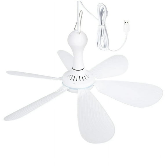Silent 6 Leaves USB Powered Ceiling Canopy Fan Hanging Fan for Camping ...