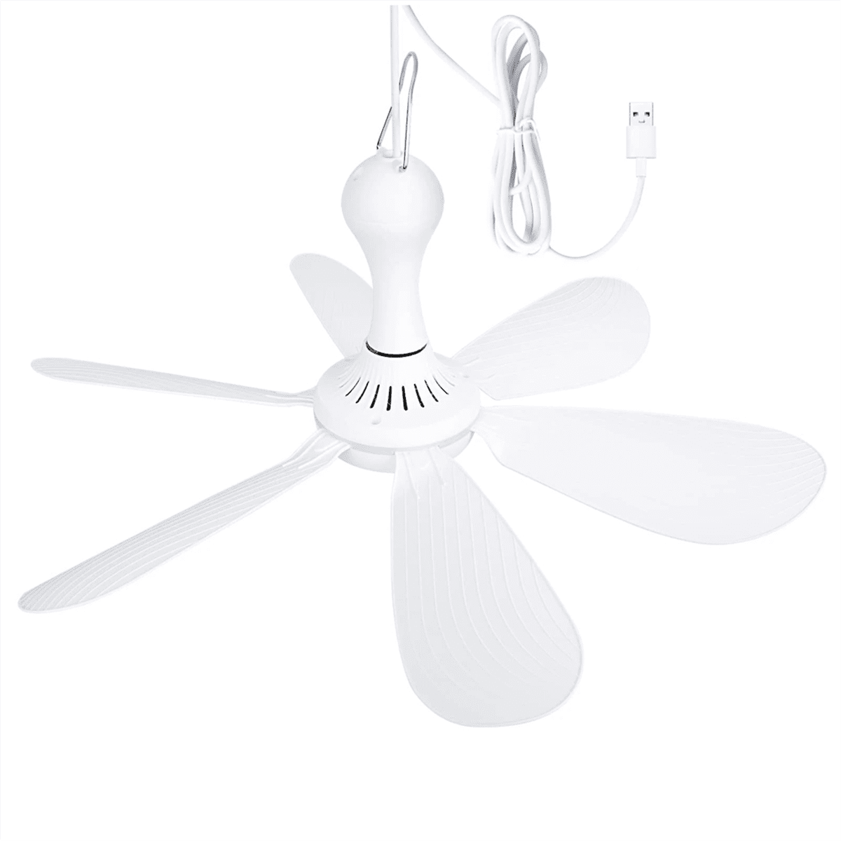 Silent 6 Leaves USB Powered Ceiling Canopy Fan Hanging for Camping Bed ...