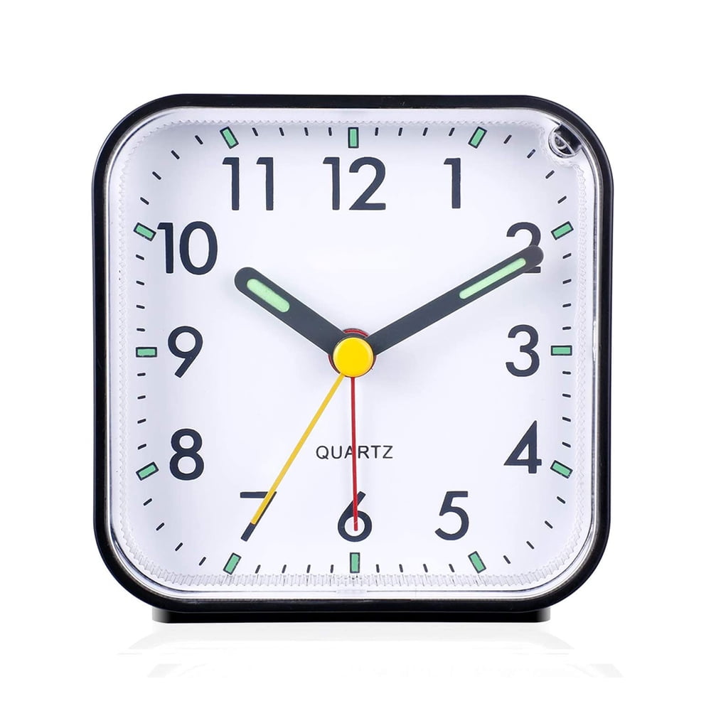 Silent Analog Alarm Clock Non Ticking, Gentle Wake, Beep Sounds ...