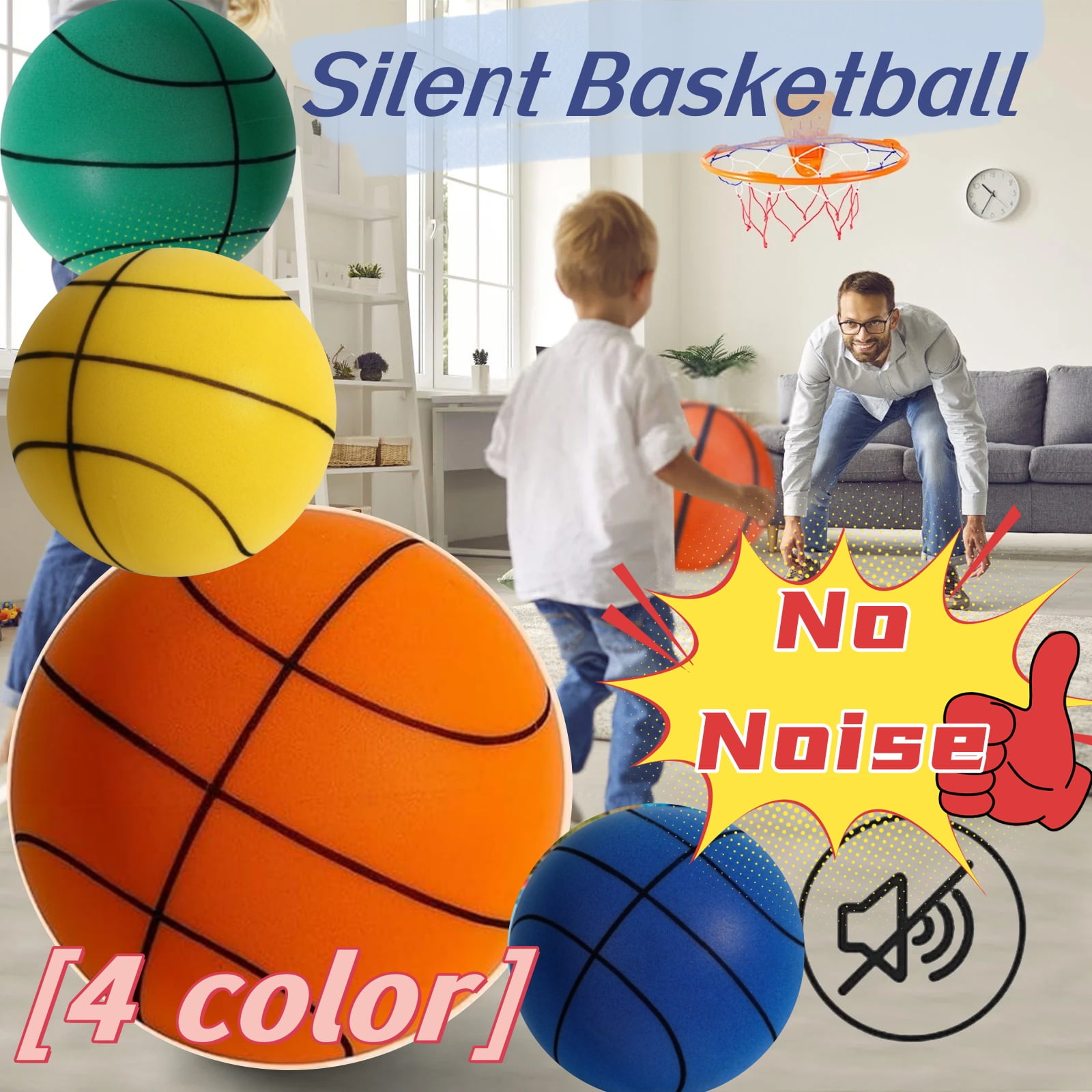 Silent Basketball Dribbling Indoor Soft Foam Ball Highly Elastic Basketball For Quiet Dribbling
