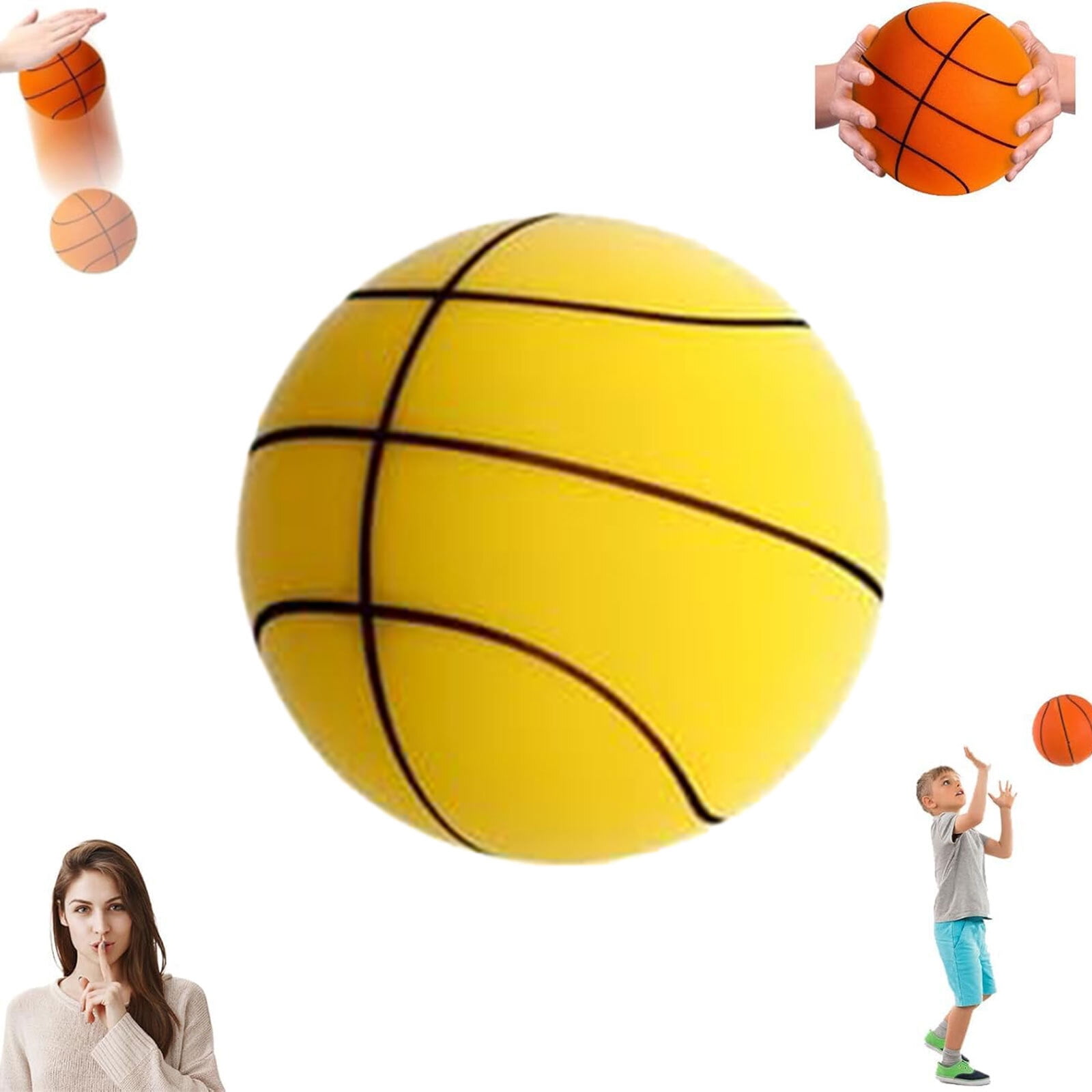 Silent Basketball | Grooved Airless Indoor Basketball - Soft Foam ...