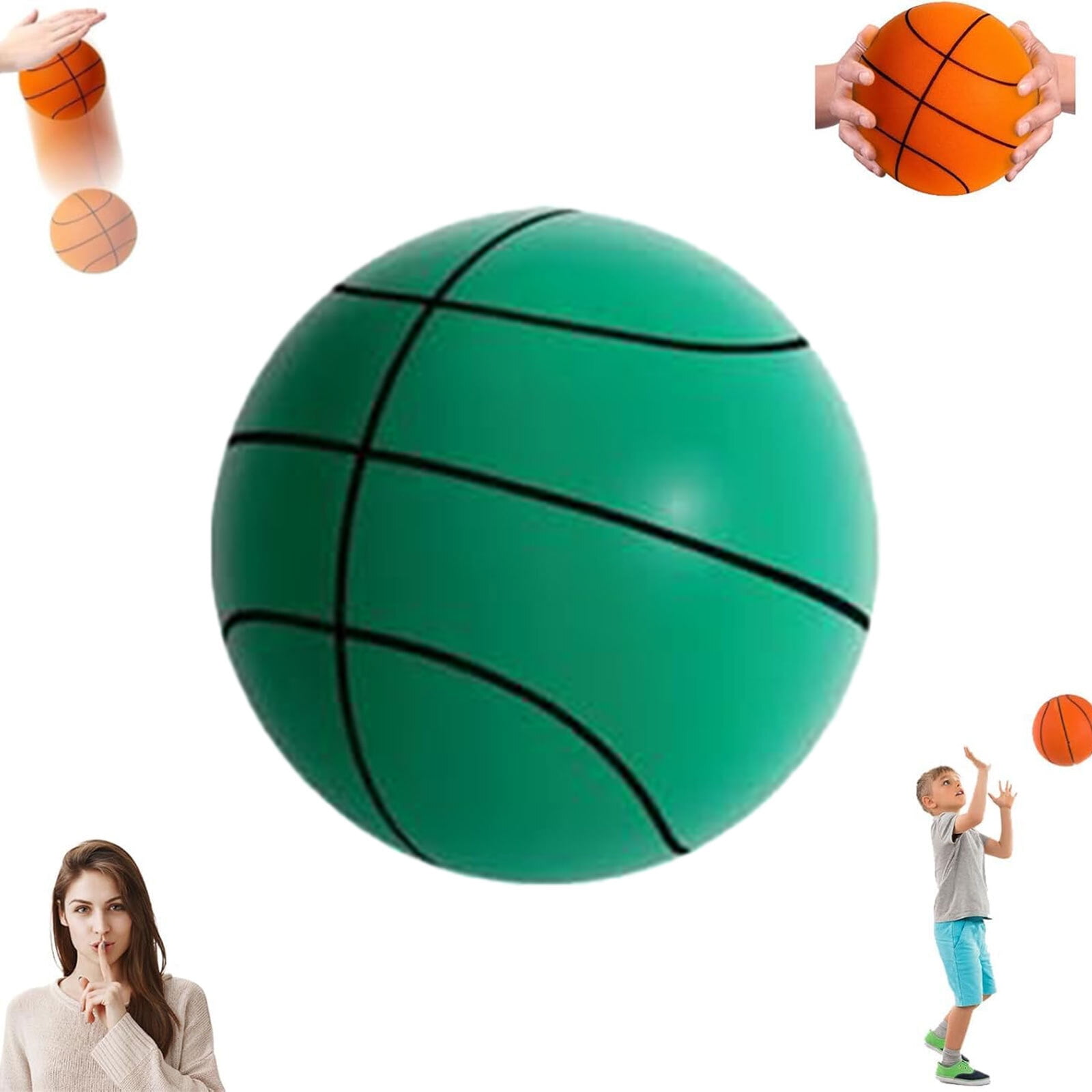 Silent Basketball | Grooved Airless Indoor Basketball - Soft Foam ...