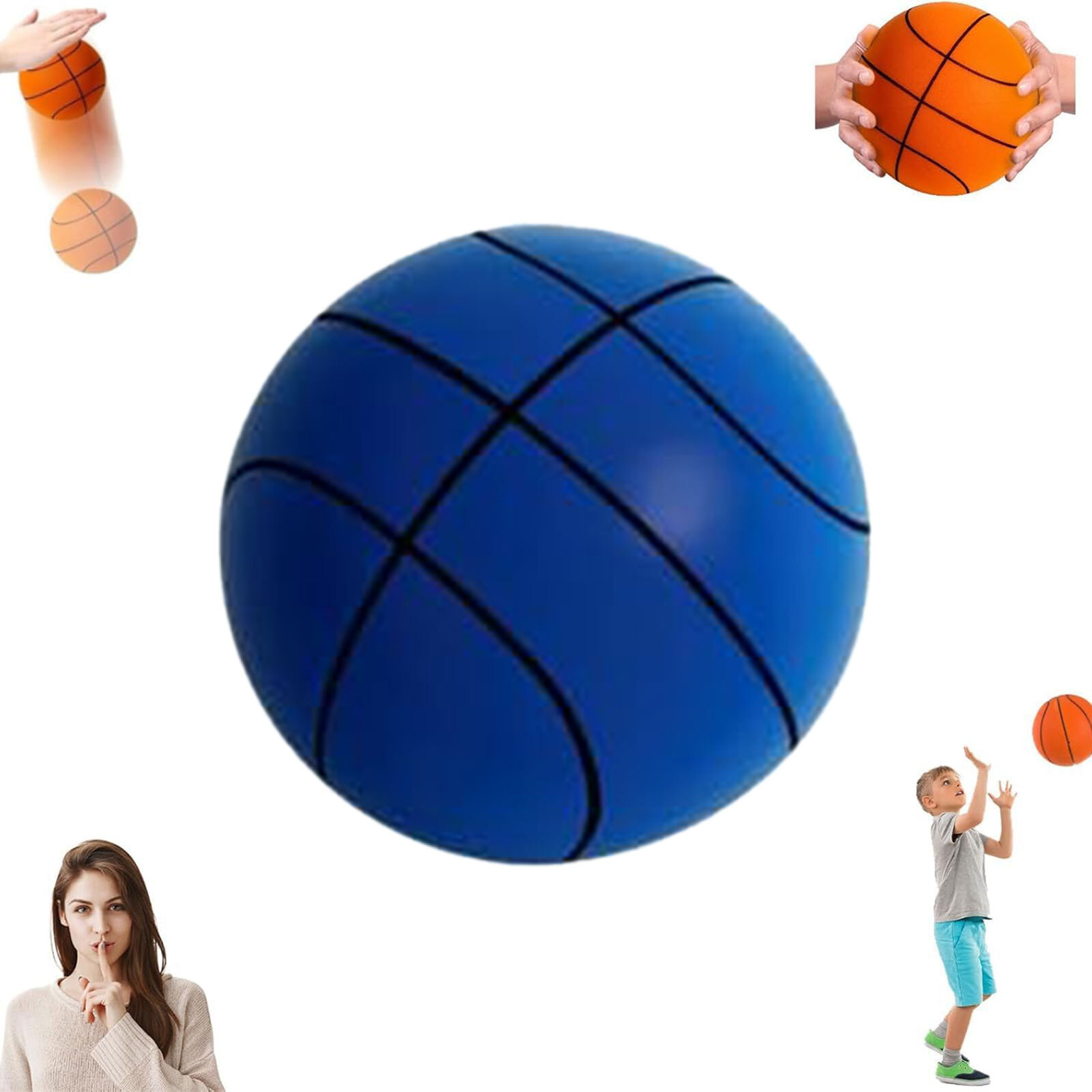 Silent Basketball | Grooved Airless Indoor Basketball - Soft Foam ...