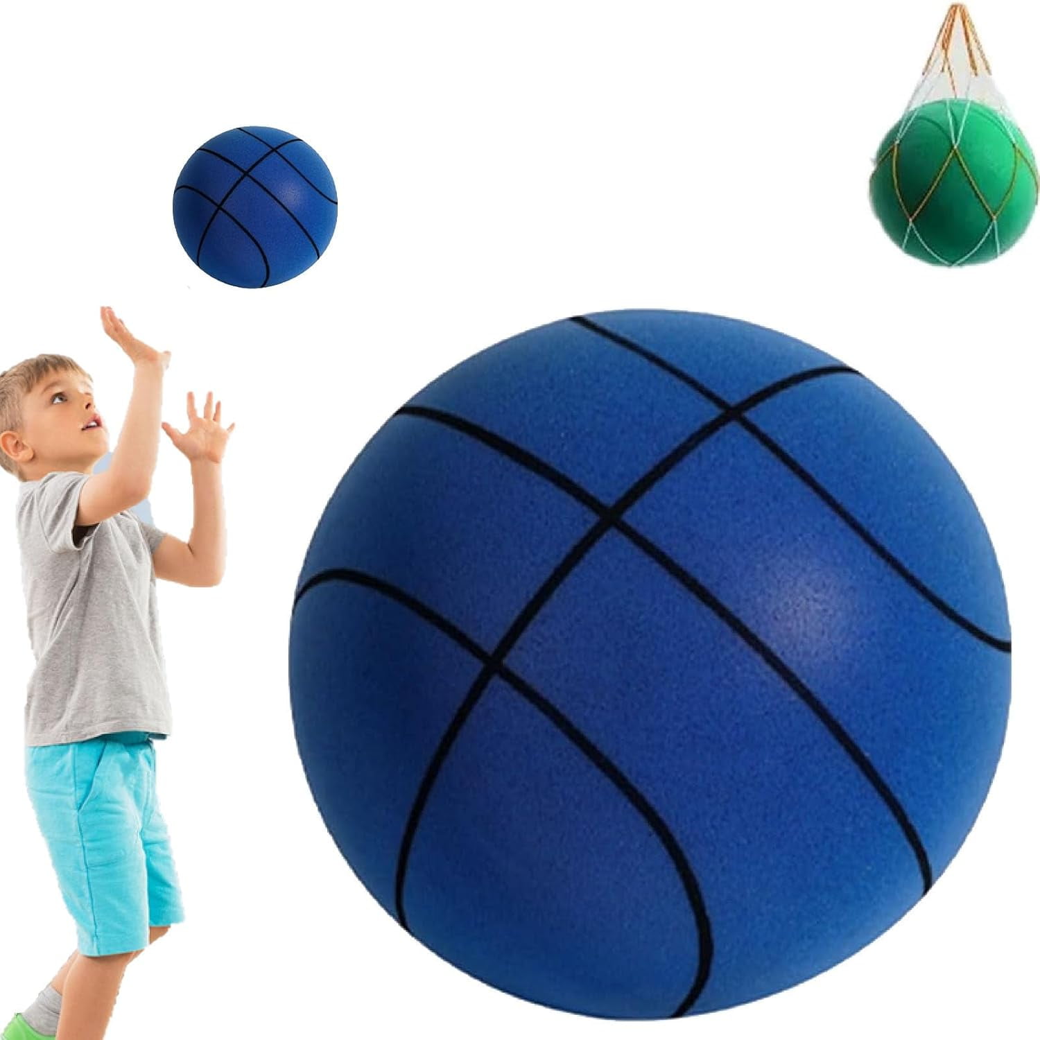 Silent Basketball and Hoop Set, Indoor Wall Mounted Silent Basketball ...