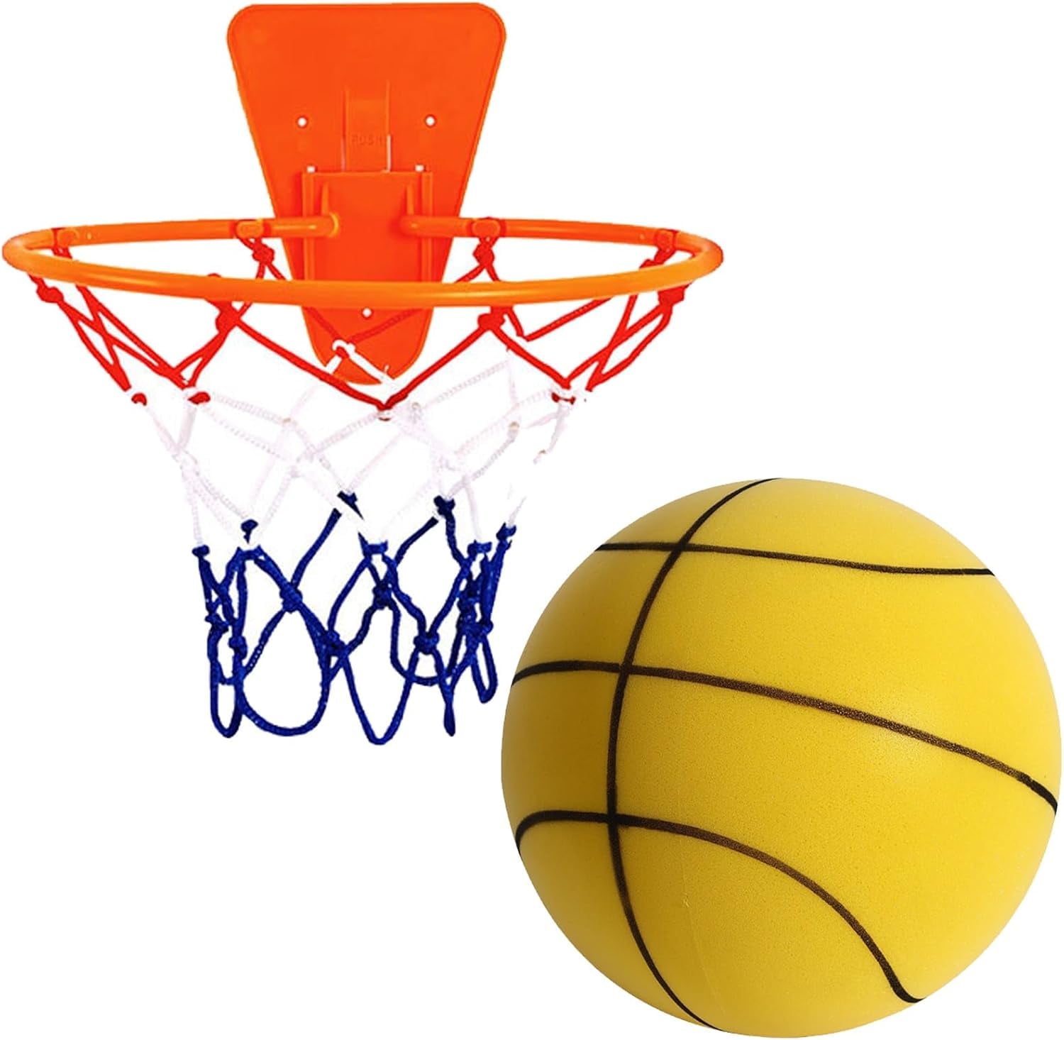 Generic Silent Basketball and Hoop Set, Quiet Indoor Basketball Frame ...