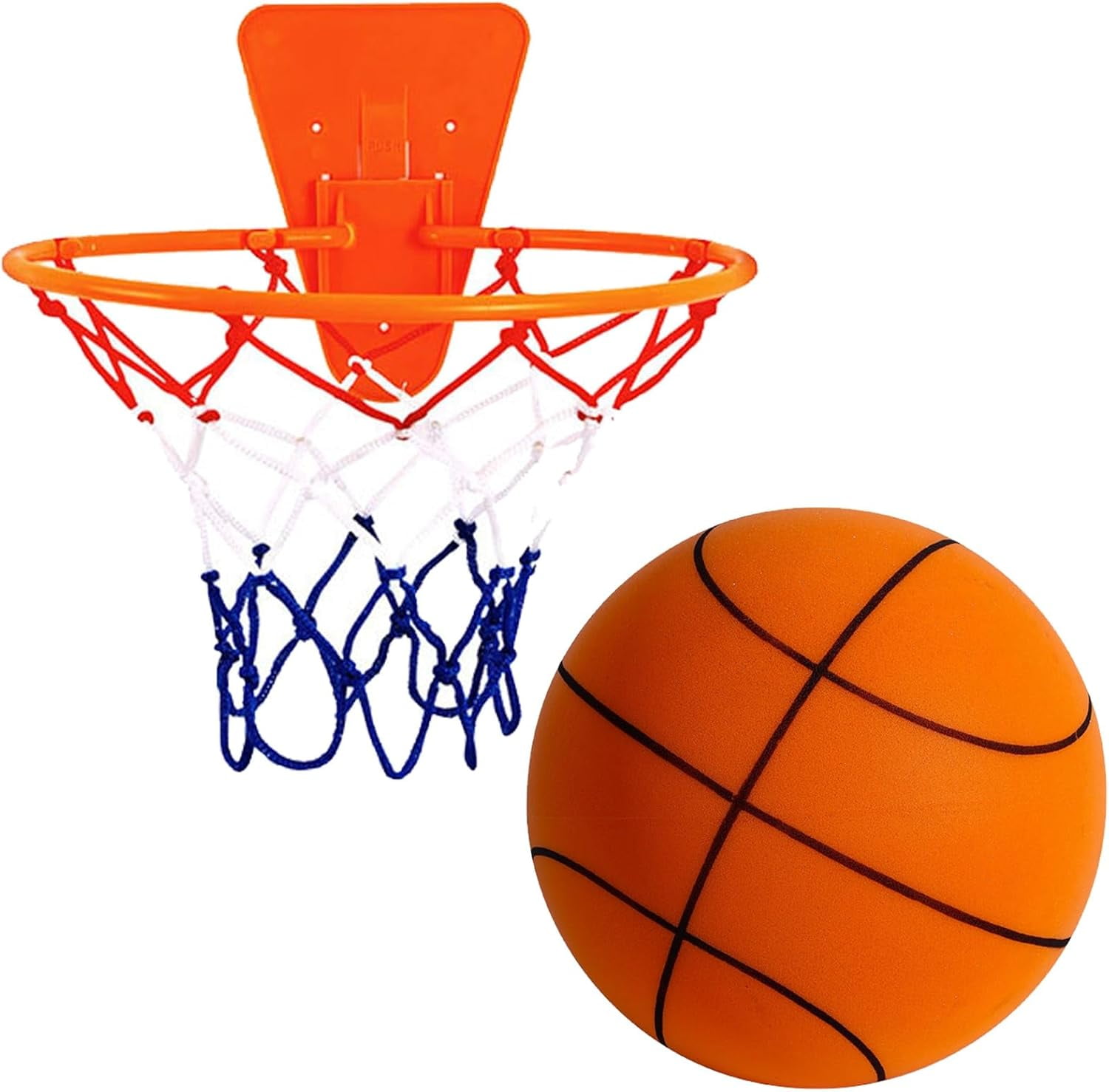 Silent Basketball and Hoop Set, Silent Basketball Dribbling Indoor, Quiet Basketball Dribbling ...