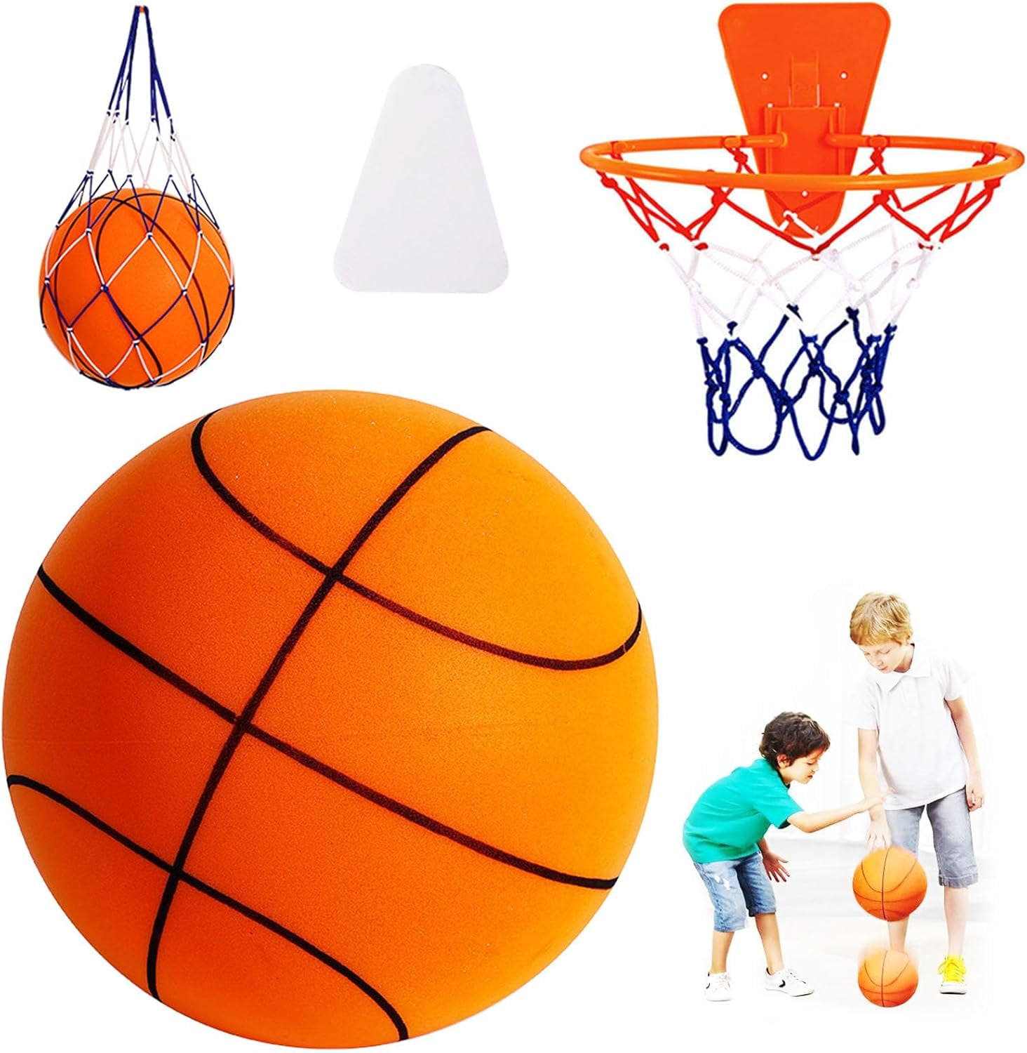 Silent Basketball with Hoop, Silent Basketball Dribbling Indoor, Hush ...