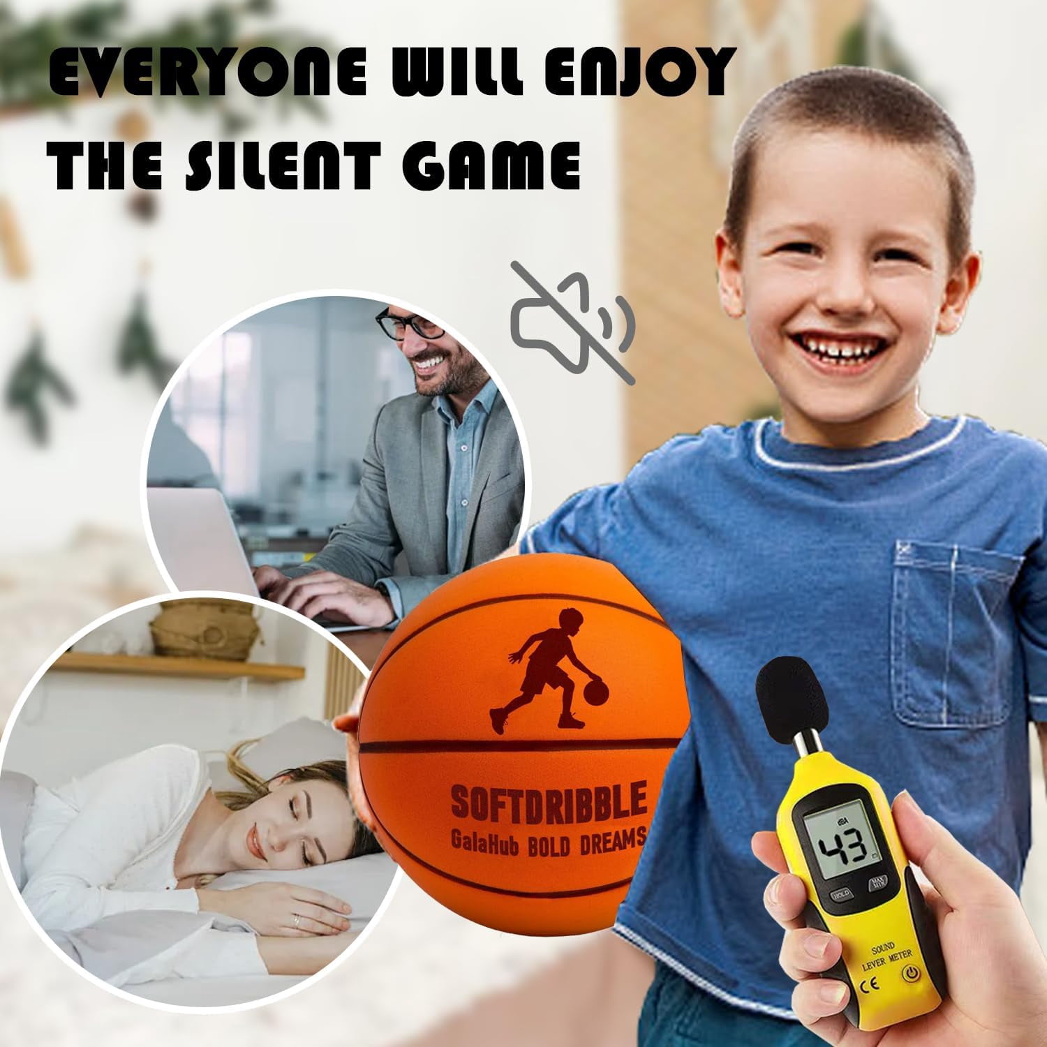 Silent Basketball Size (29.5'') 2025 New Upgraded | Soft Foam Indoor ...