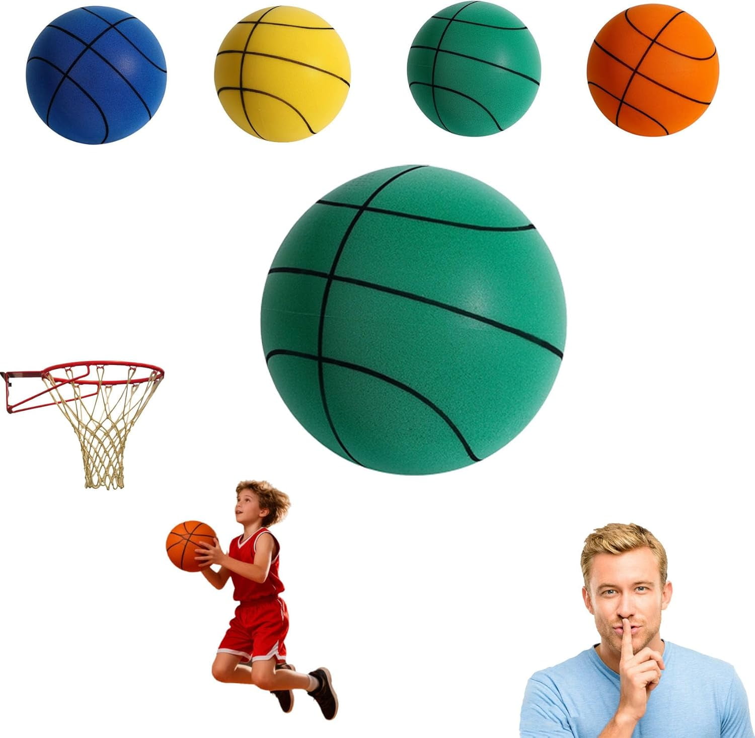 Silent Basketball Size 7, 2.0 Version Foam Quiet Basketball Indoor ...