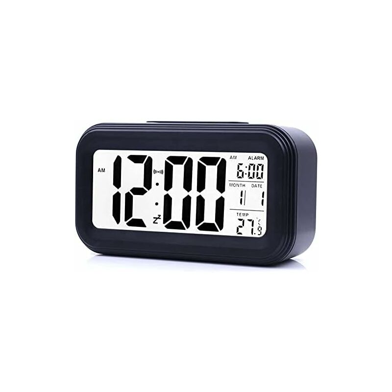Silent Battery-Powered Digital Alarm Clock - Large LED Display ...