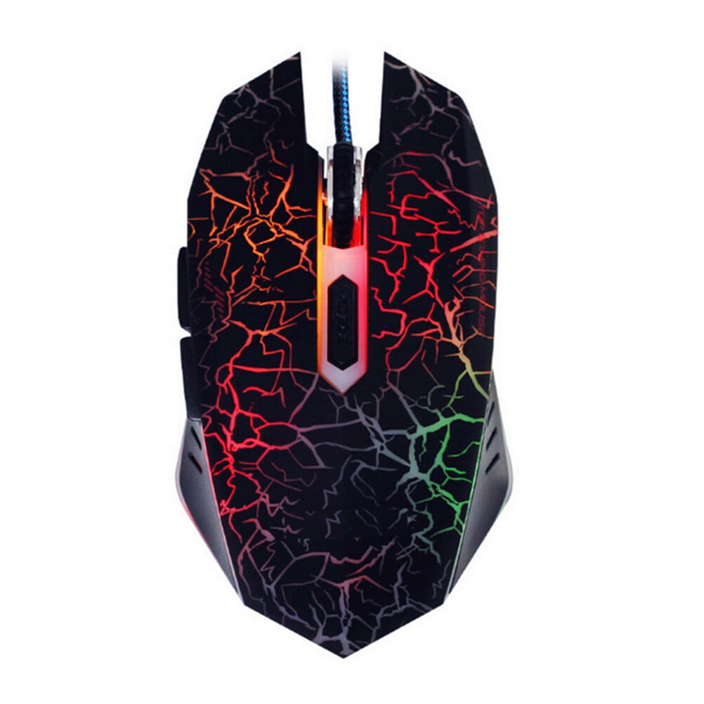 Silent Click Gaming Mouse 6 Buttons Optical Crack Design Mouse with USB ...