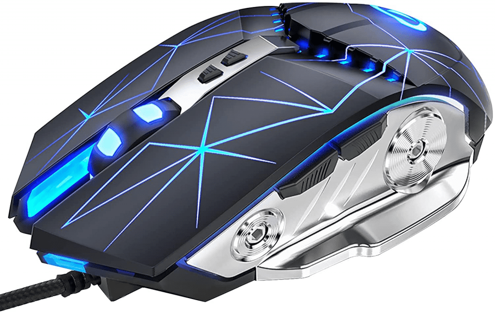 Silent Click Wired Gaming Mouse, RGB Backlight and 4 Adjustable DPI Up ...