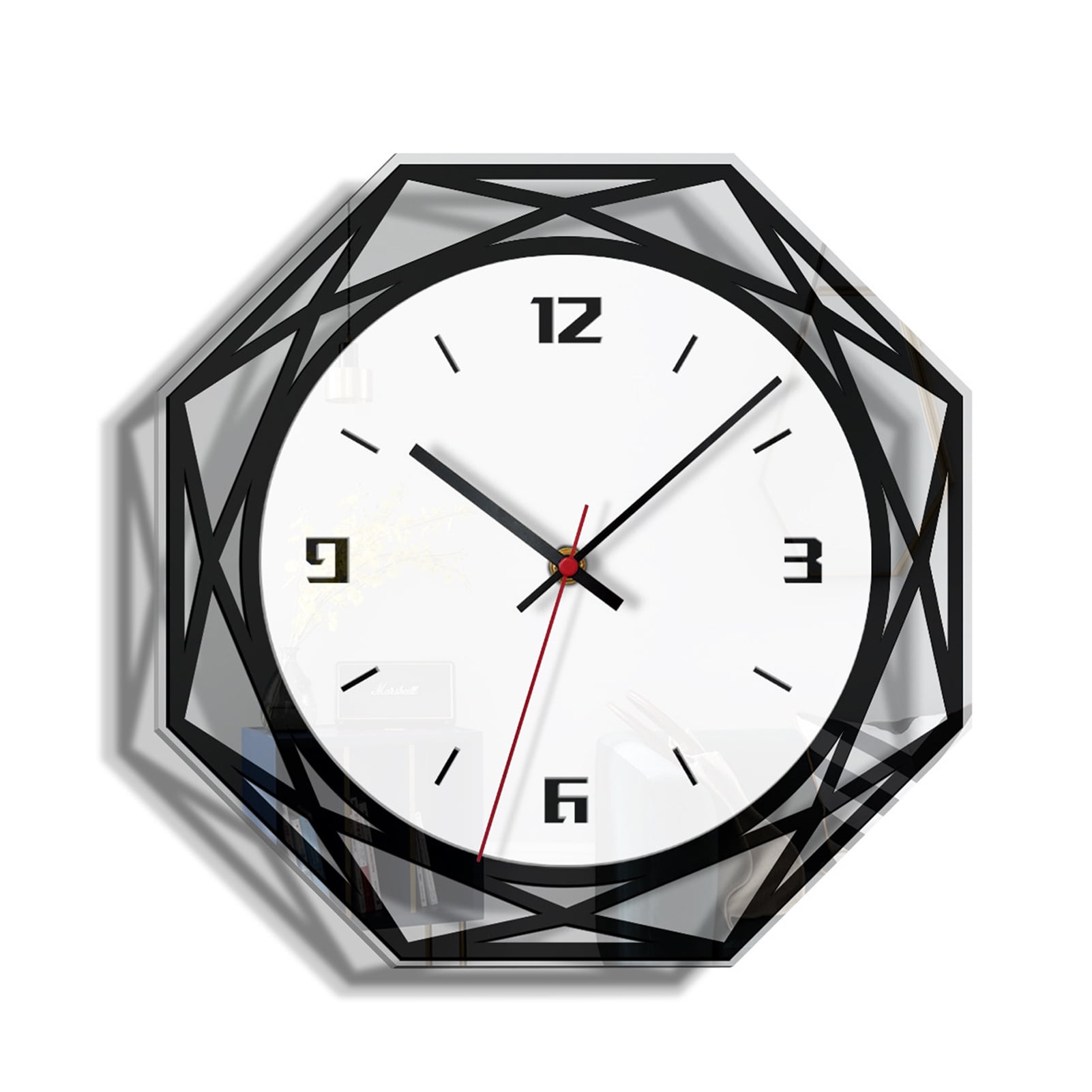 Silent Decorative Transparent Wall Clock - Nordic Style Hanging Clock ...