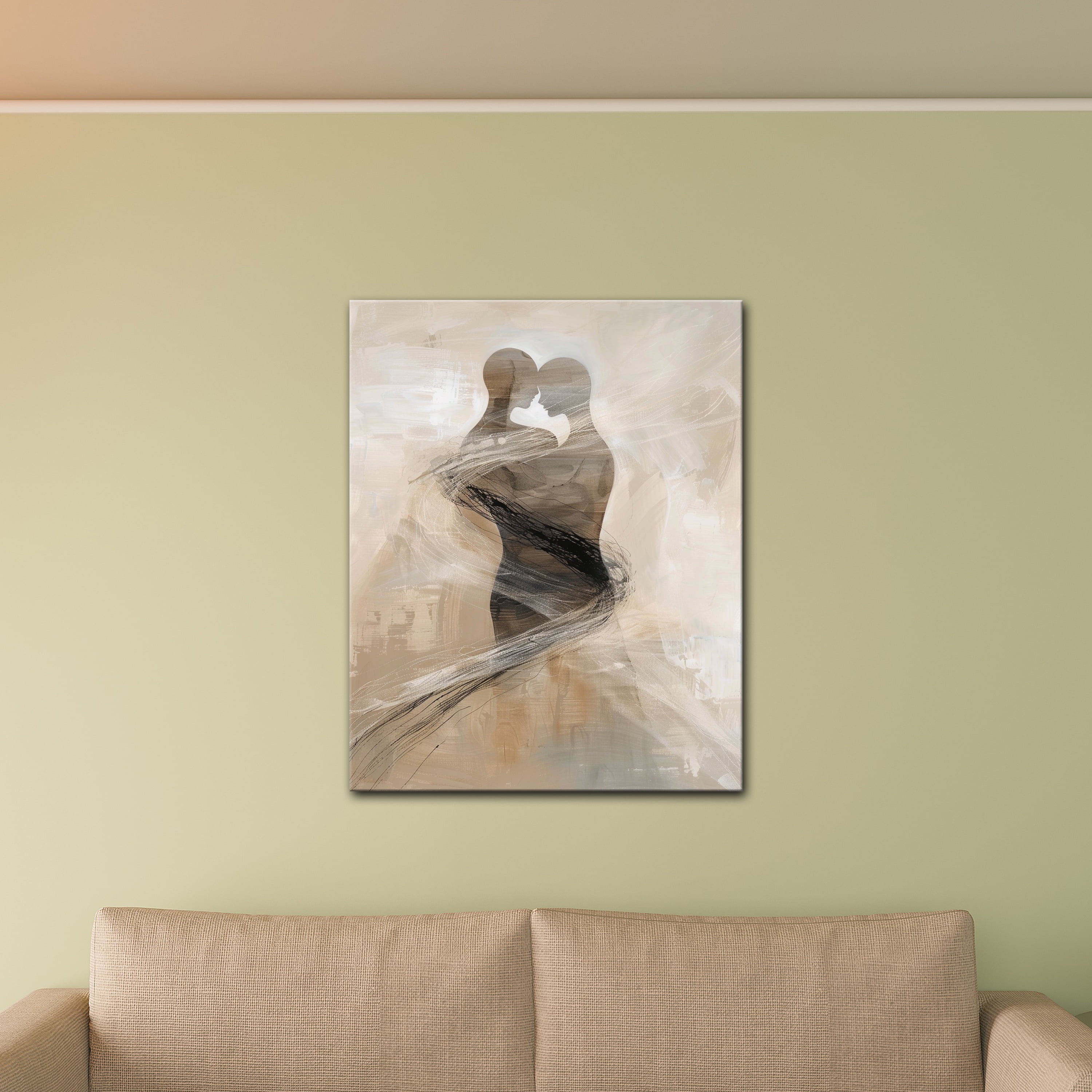 Silent Embrace- Spirit of Love Silhouette Painting (24 "x16 ...
