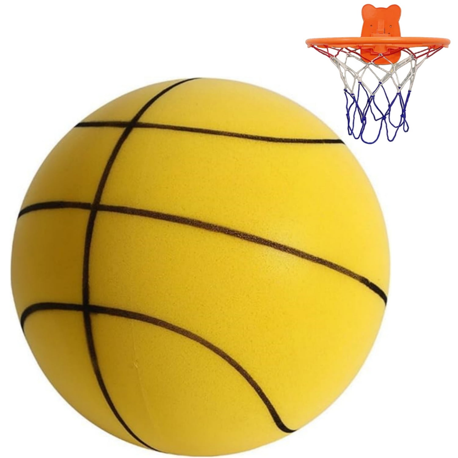 Silent Foam Basketball with Basketball Hoop,2025 New Silent Basketball ...