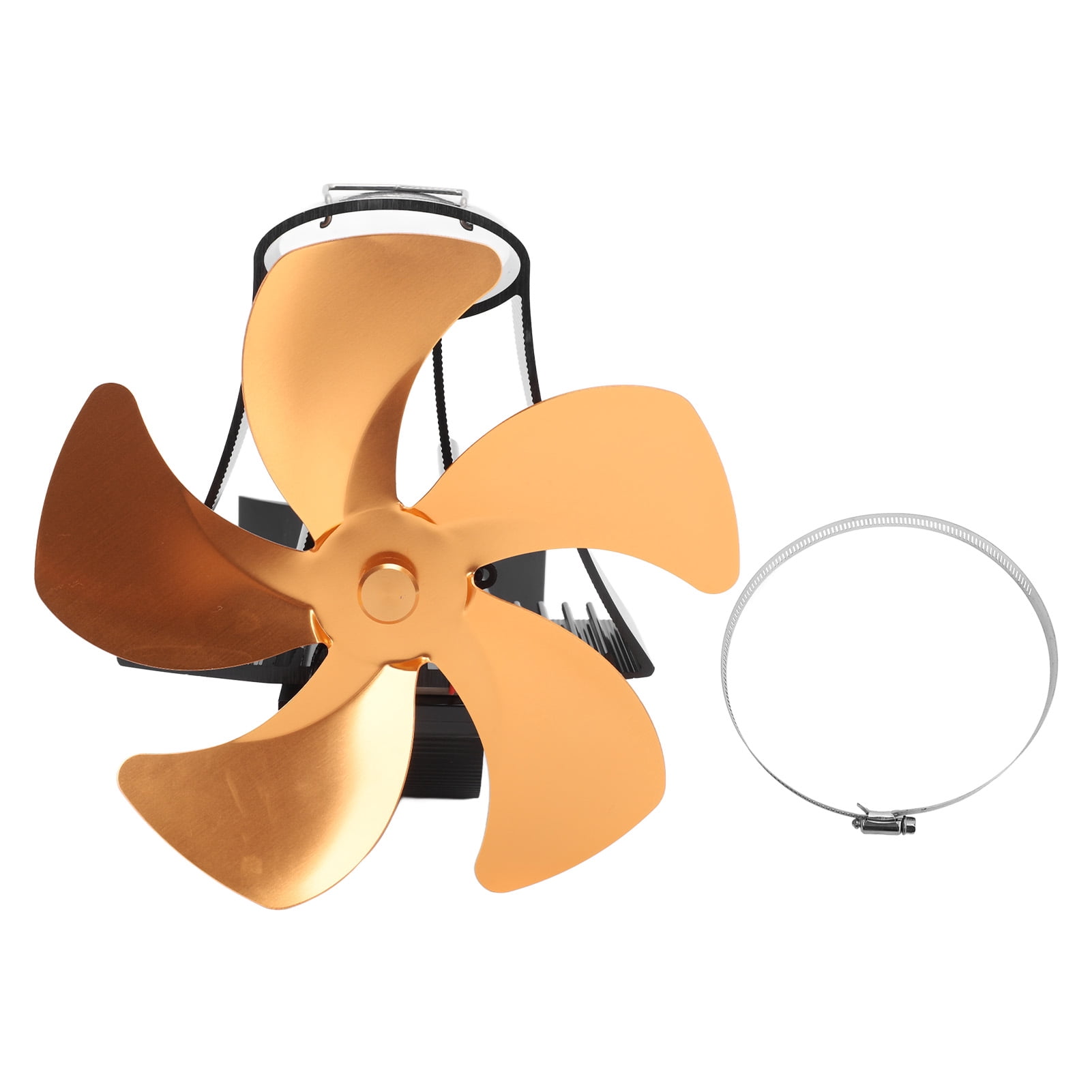 Silent, Heat-Powered Stove Fan for Gas Fires, Gold Finish Aluminum ...