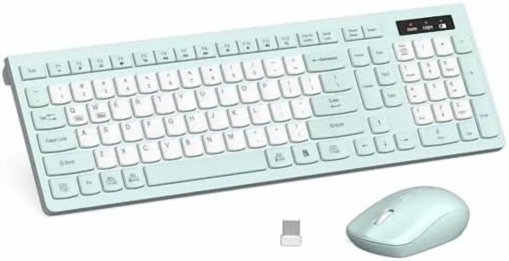 Silent Keyboard and Mouse Combo Wireless,ful-Sized Wireless Keyboard ...