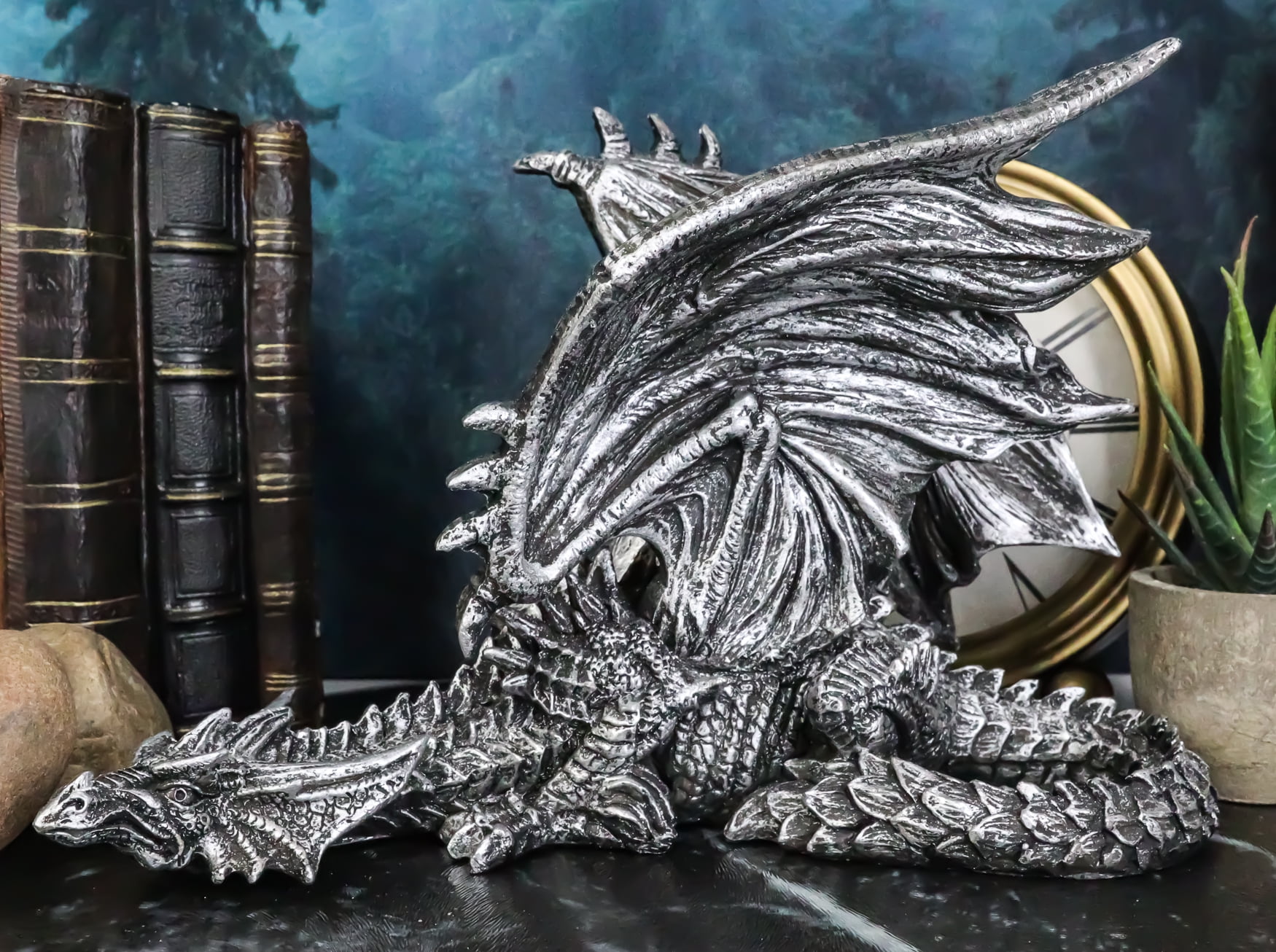 Silent Killer Gothic Prowling Dragon With Open Wings Shelf Sitter ...