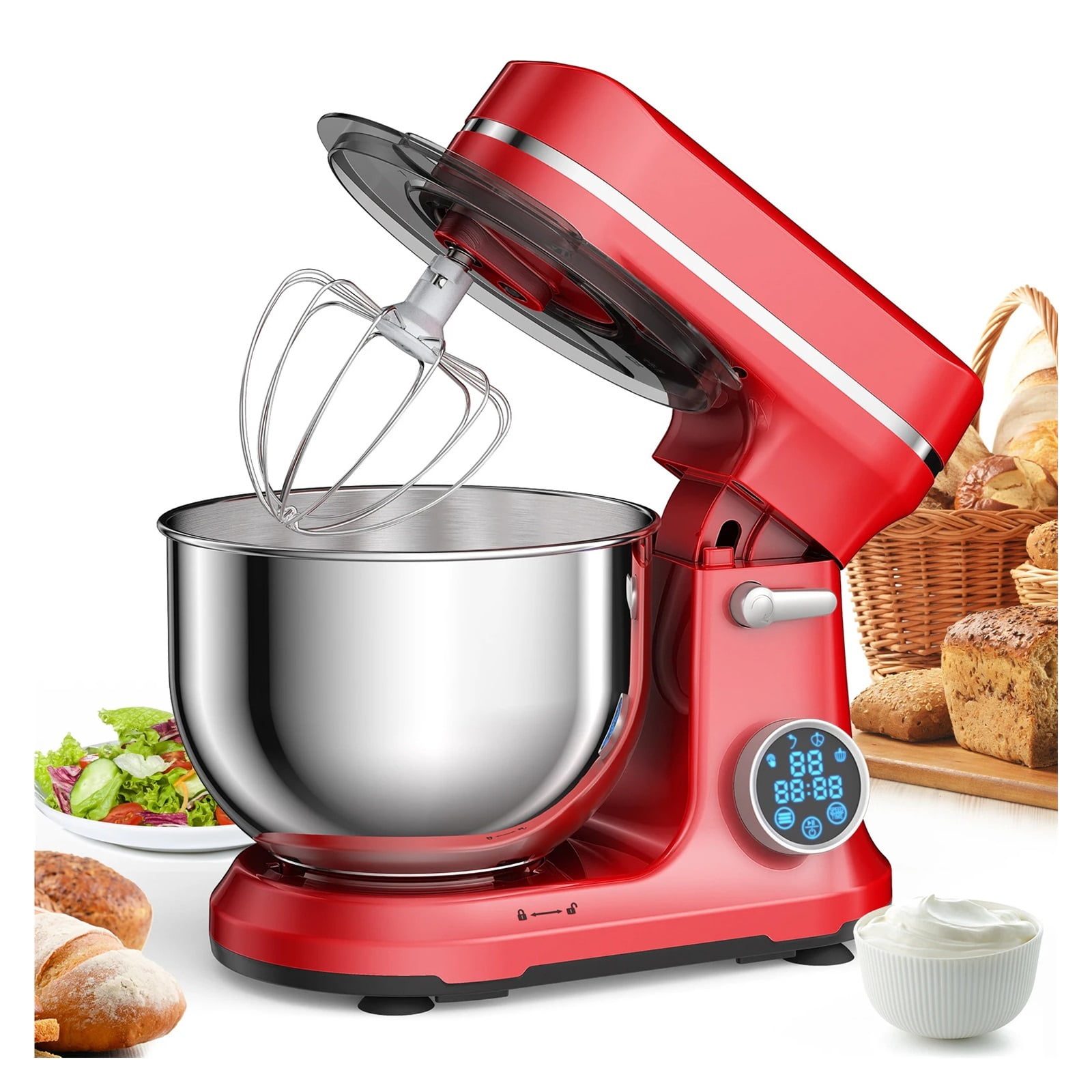 Silent Kitchen Mixer, 1200W 11 Speed DC Motor, Digital OLED Screen ...