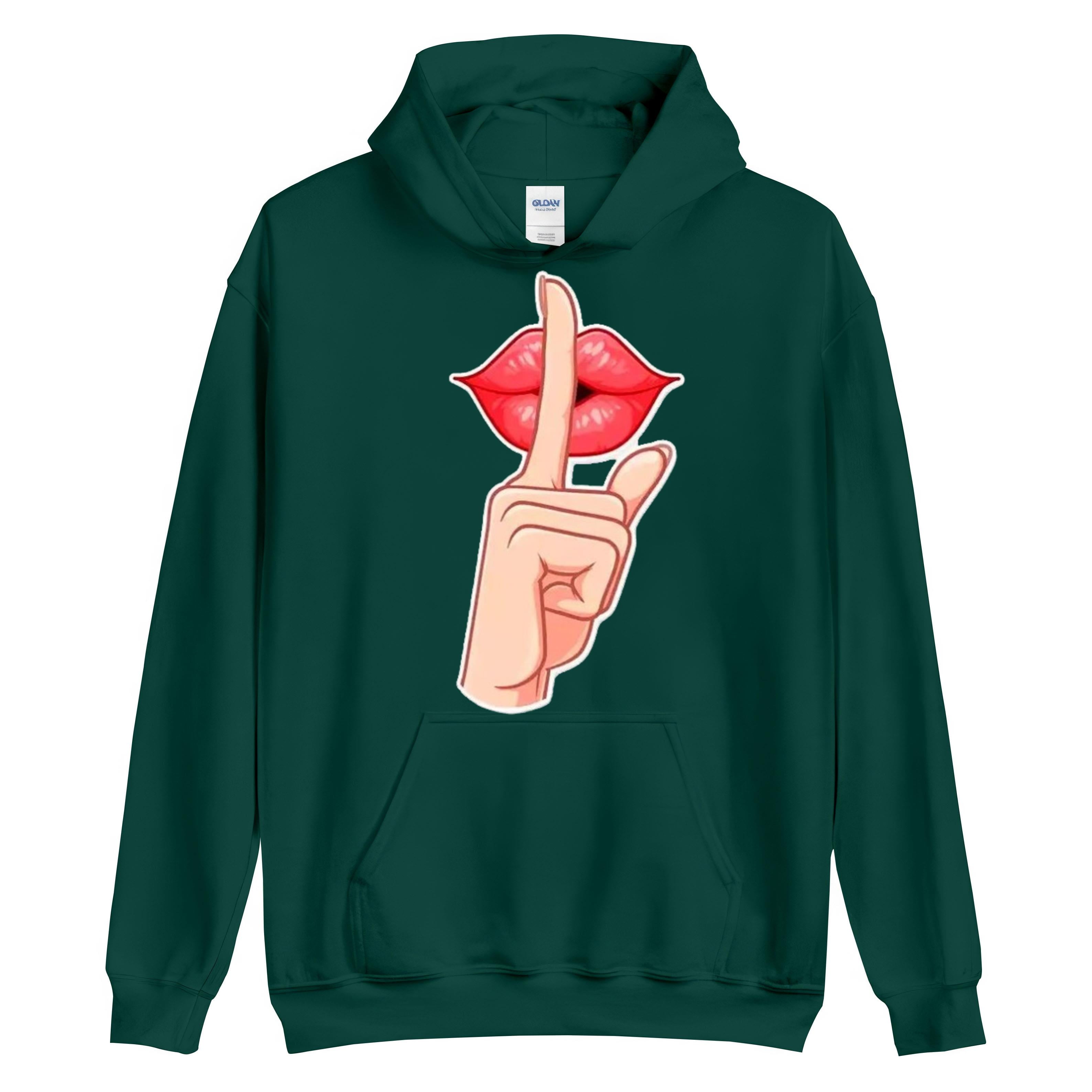 Silent Lips Gesture Shirt, Shhh Hand Sign Graphic Tee, Minimalist Pop ...