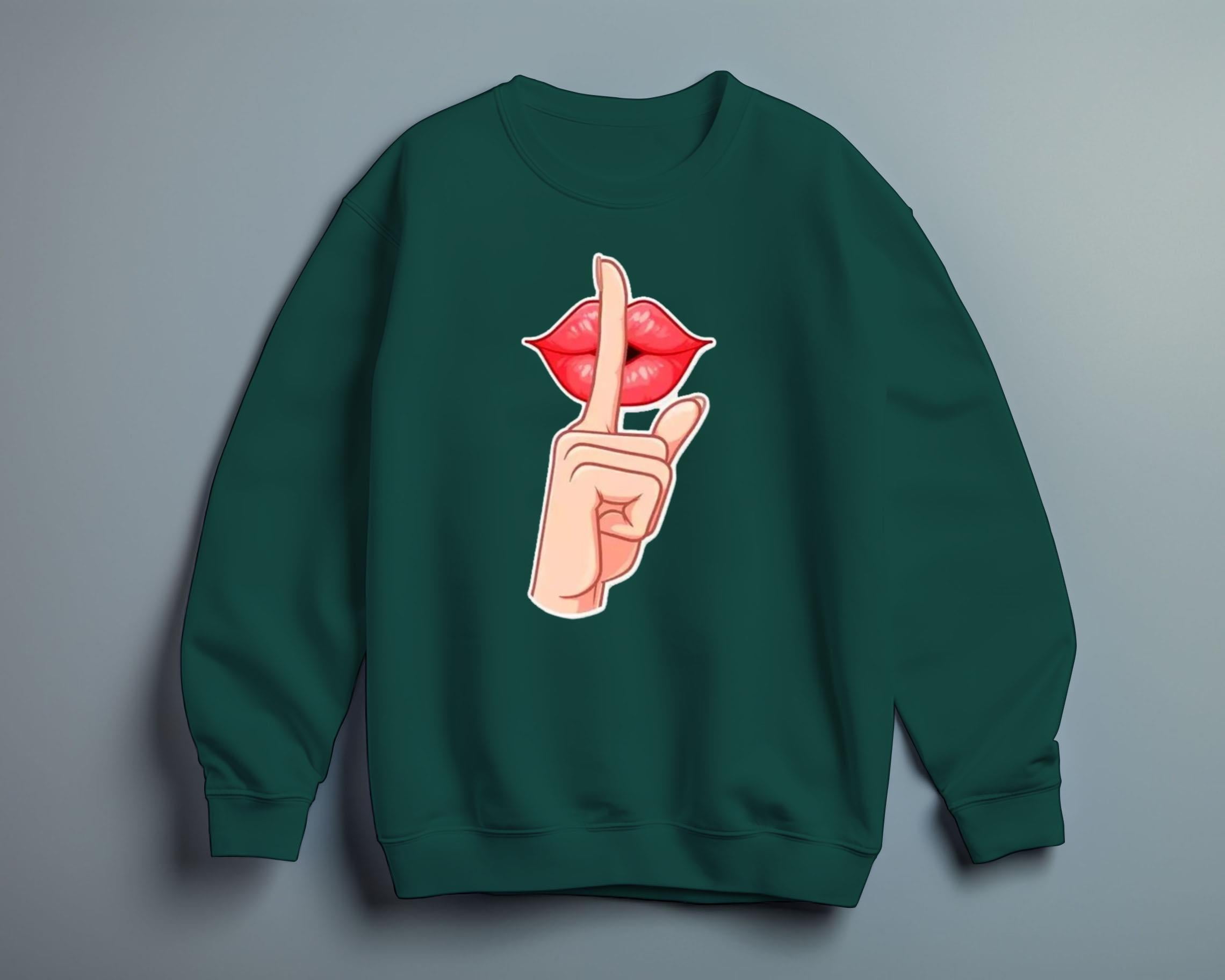 Silent Lips Gesture Shirt, Shhh Hand Sign Graphic Tee, Minimalist Pop ...