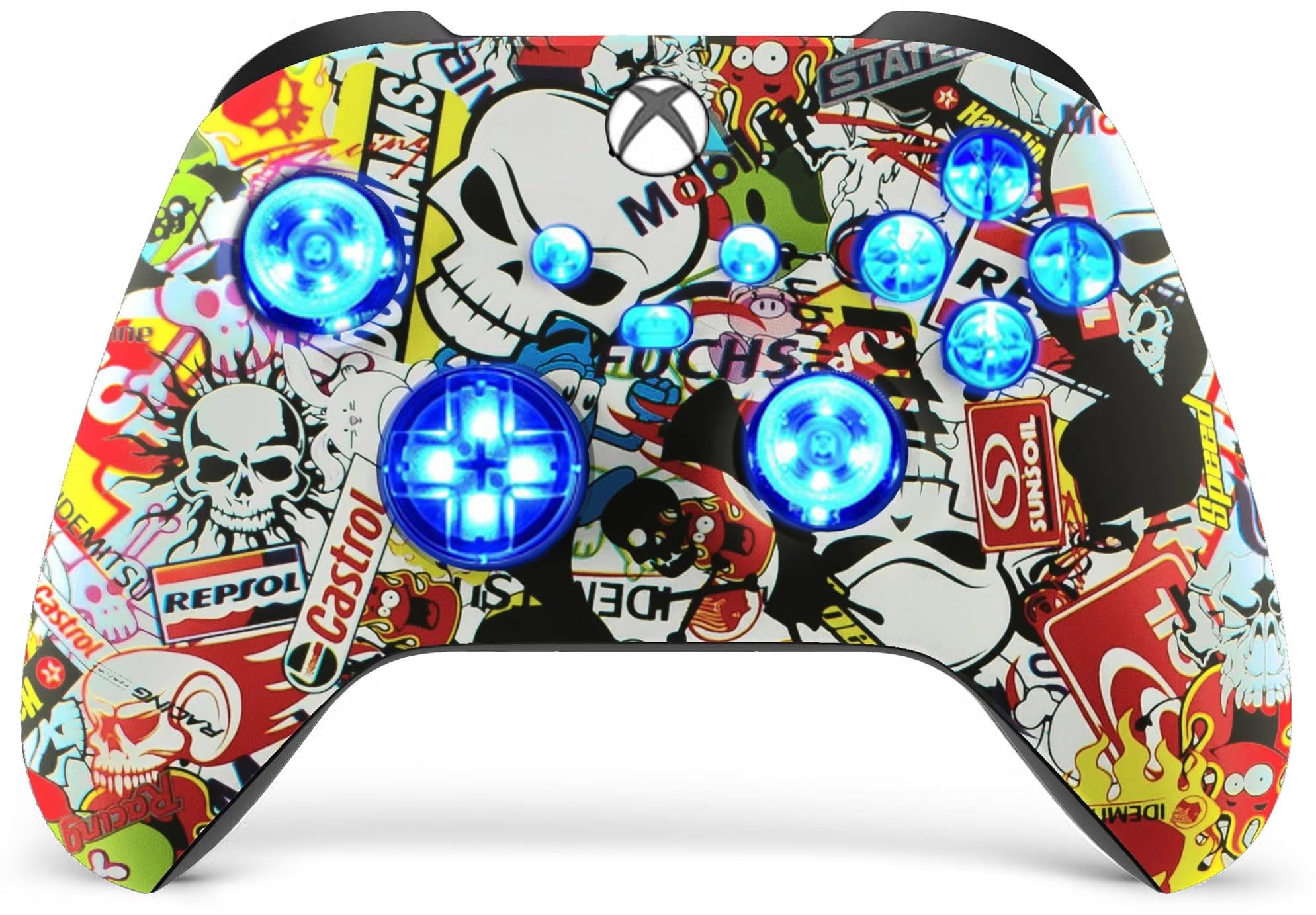 Silent Modz Custom Modded Controller 7 LED Colors Trigger Stopper w/Pro ...