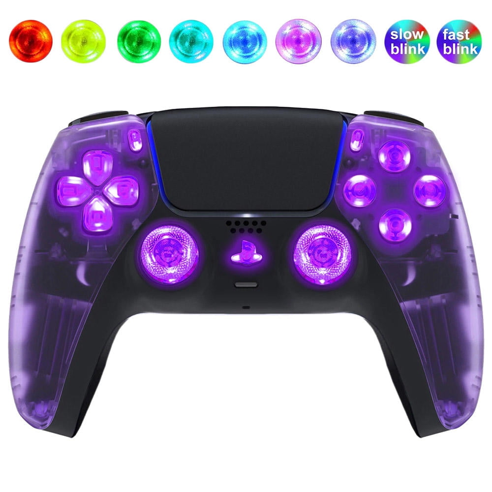 Silent Modz Custom Wireless LED Button Controller for PS5, Purple ...