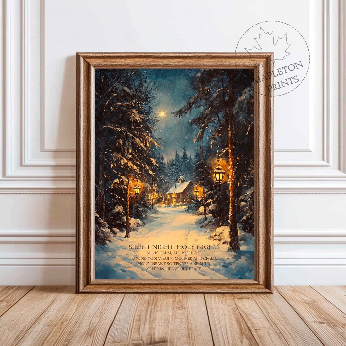Silent Night Print, Christmas Hymn Wall Art, #4255, Unframed Canvas ...