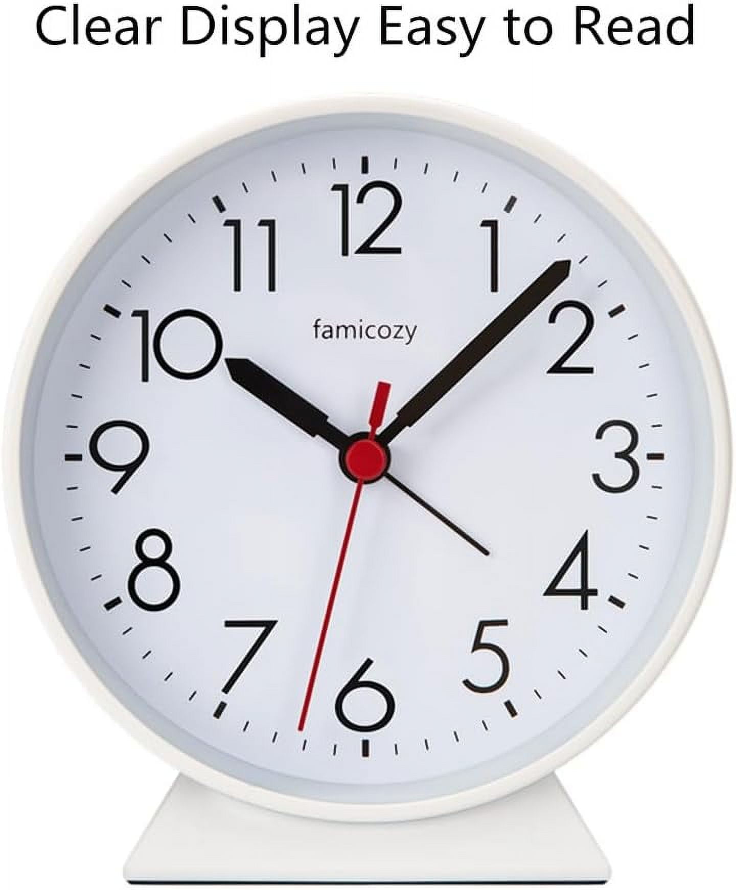 Silent Non Ticking Analog Alarm Clock,Easy To Read,Simple Operation ...