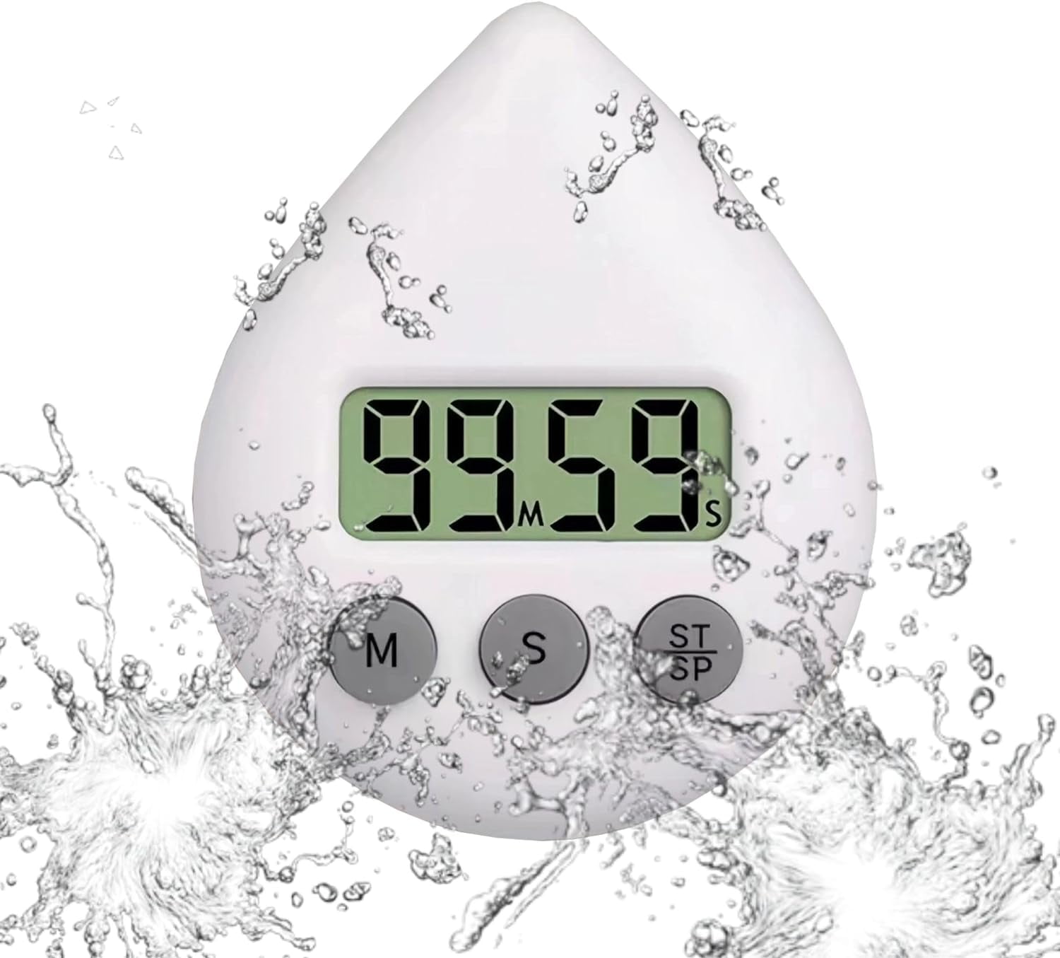 Silent Non-Ticking Battery Operated Shower Timer, Waterproof Digital ...