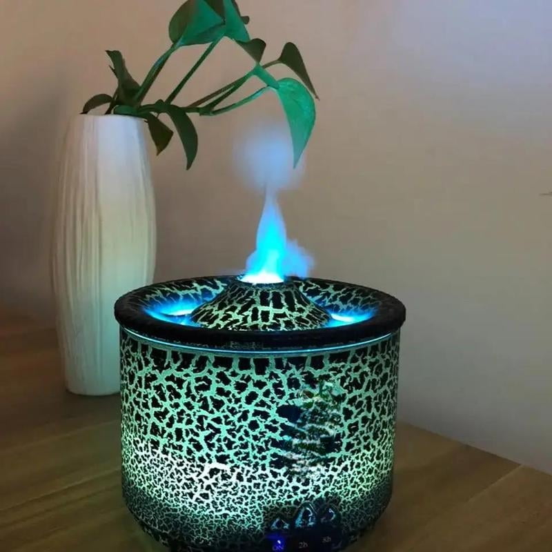 Silent Operation Essential Oil Diffuser with Simulated Flame & Volcano ...