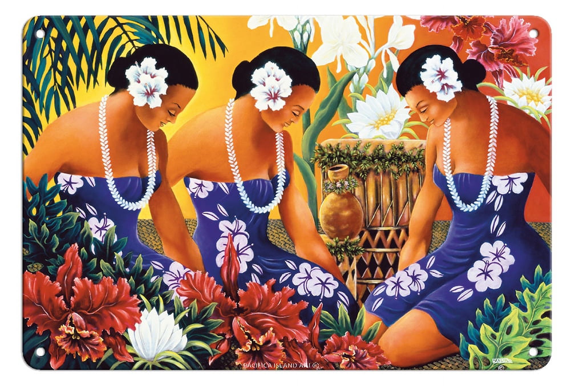 Silent Preparation - Hawaiian Hula Dancers - From an Original Color ...