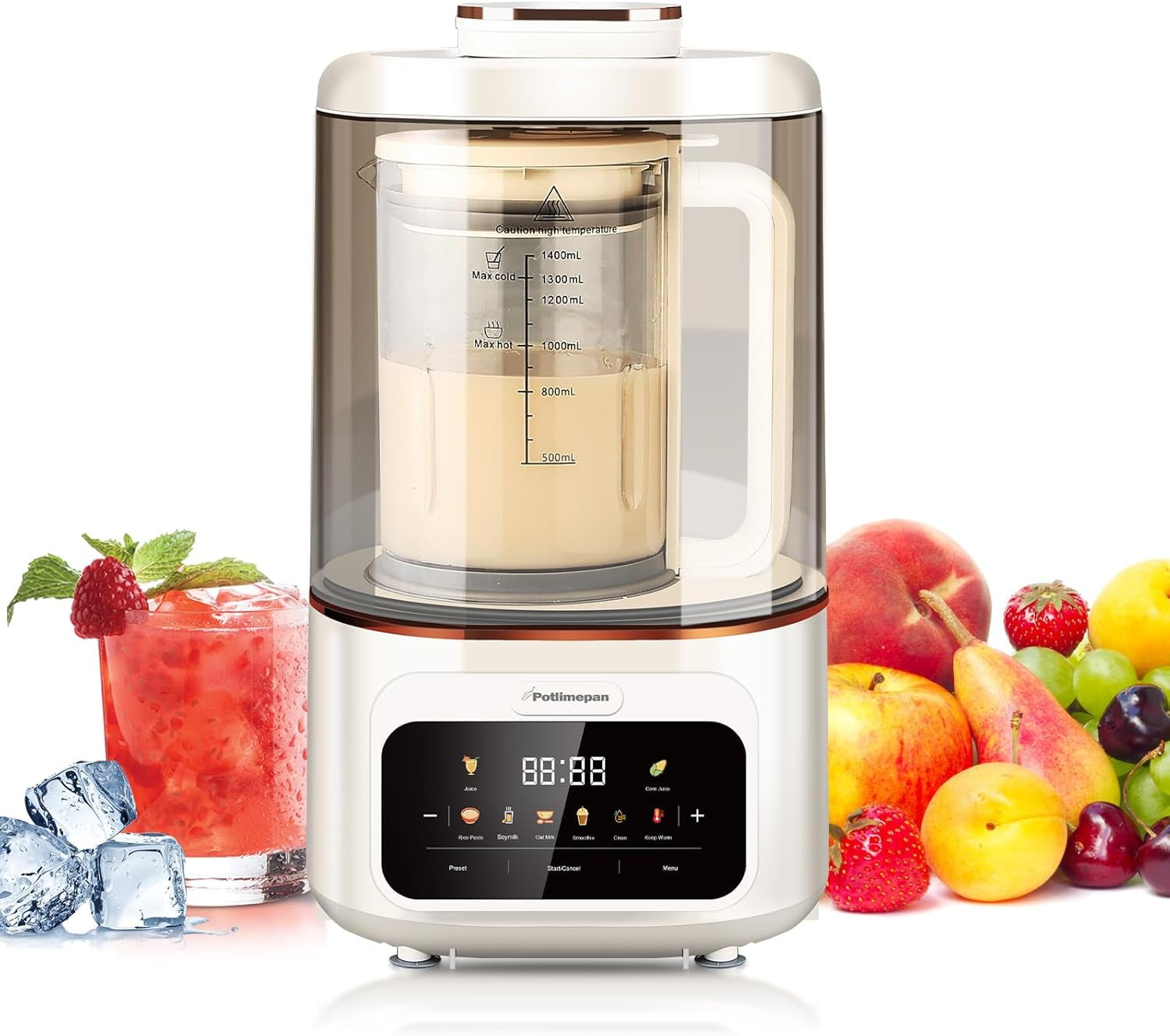 Silent Professional Blender 1.4L – 8 Preset Programs, Quiet Motor, Hot ...