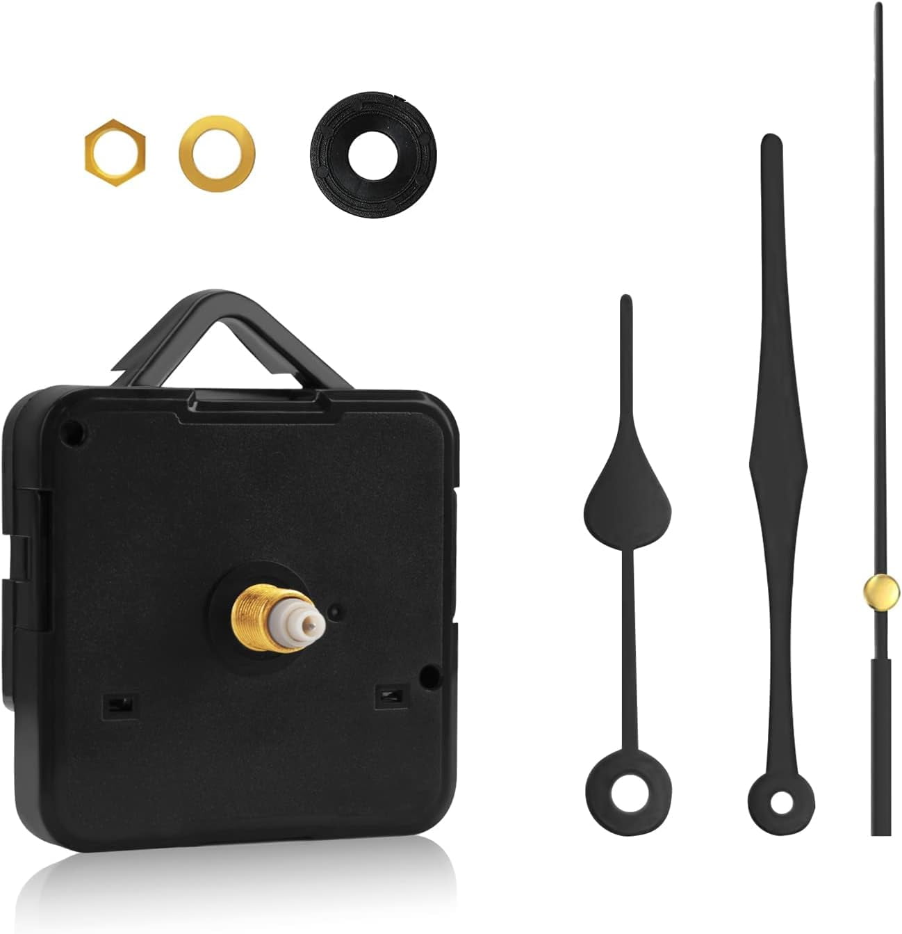 Silent Quartz Clock Movement Kit, DIY Wall Clock Mechanism Parts, Black ...