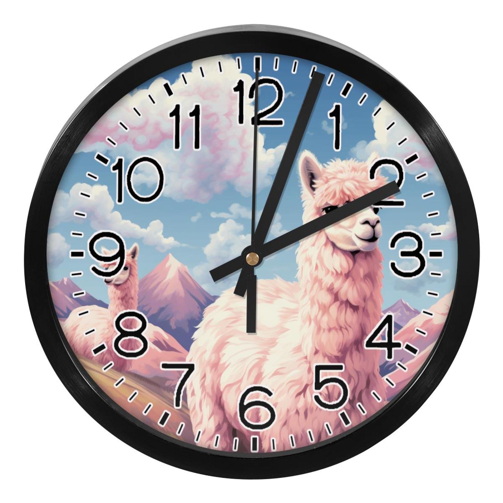 Silent Round Digital Wall Clock 9.8 Inch Easy Read-Battery Operated Non ...