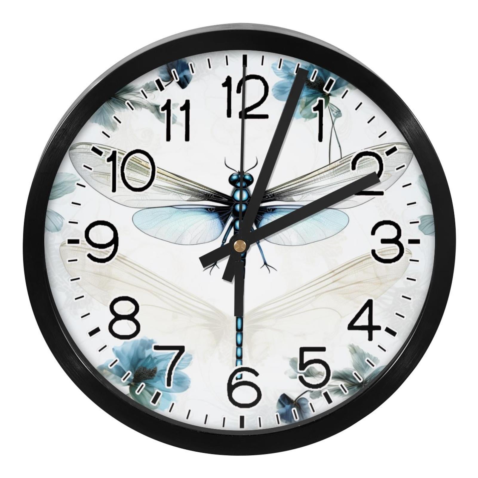 Silent Round Digital Wall Clock 9.8 Inch Easy Read-Battery Operated Non ...