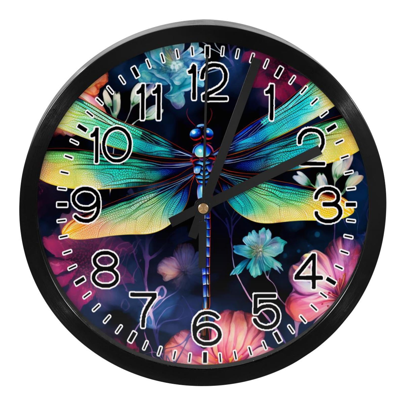 Silent Round Digital Wall Clock 9.8 Inch Easy Read-Battery Operated Non ...