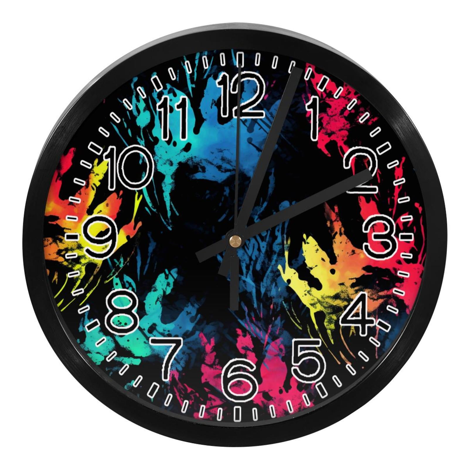 Silent Round Digital Wall Clock 9.8 Inch Easy Read-Battery Operated Non ...