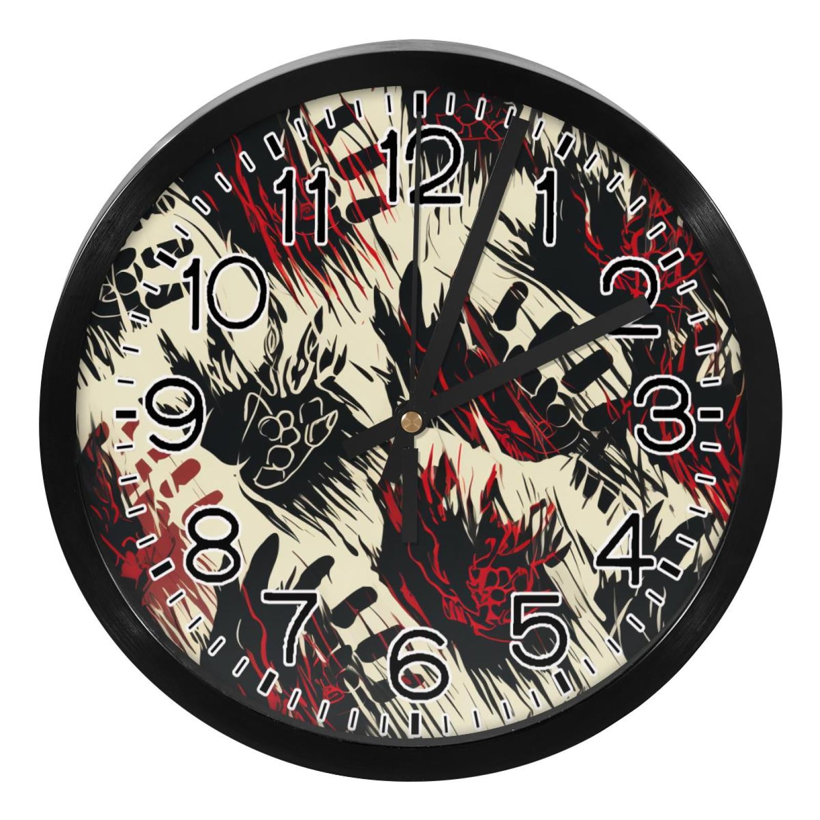 Silent Round Digital Wall Clock 9.8 Inch Easy Read-Battery Operated Non ...