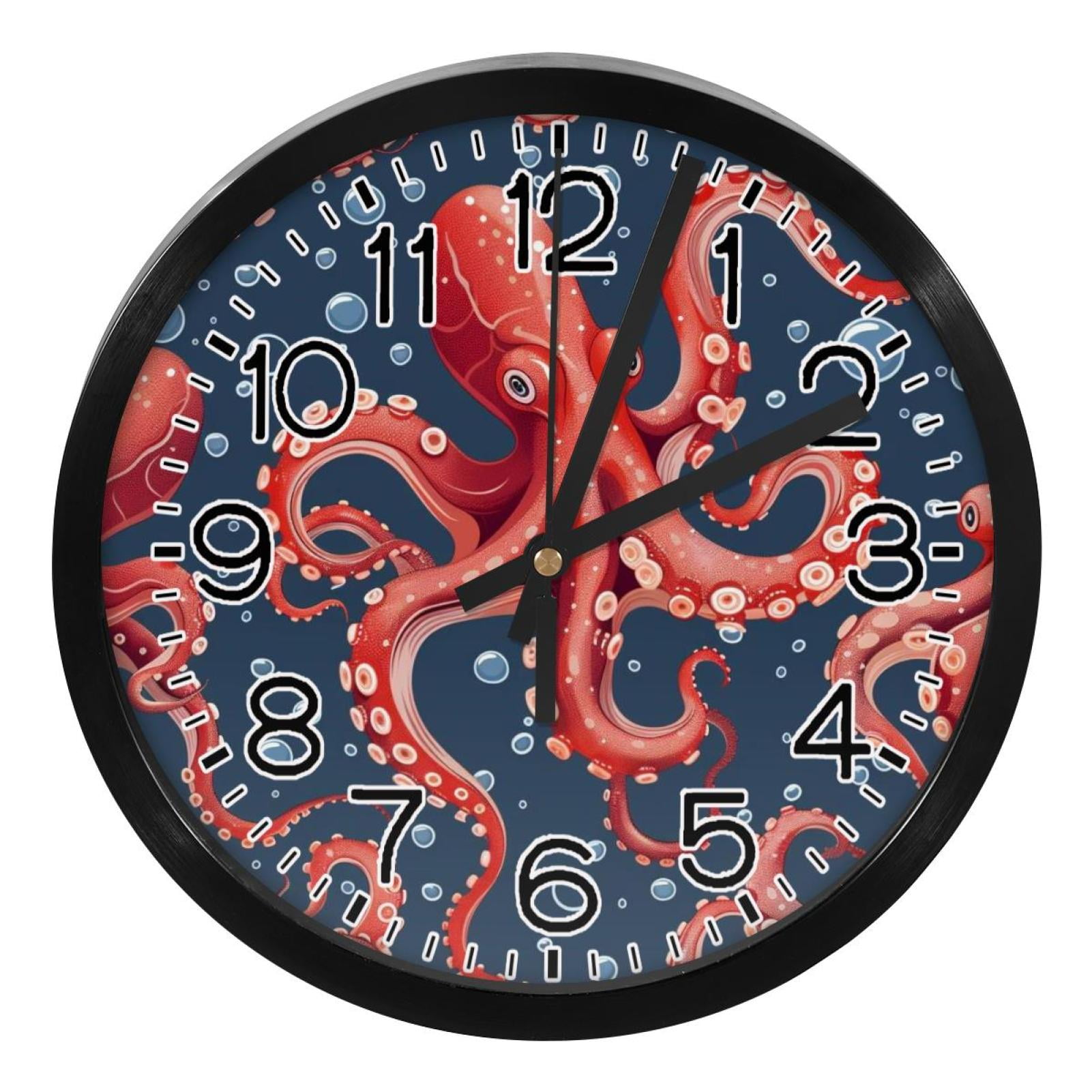 Silent Round Digital Wall Clock 9.8 Inch Easy Read-Battery Operated Non ...