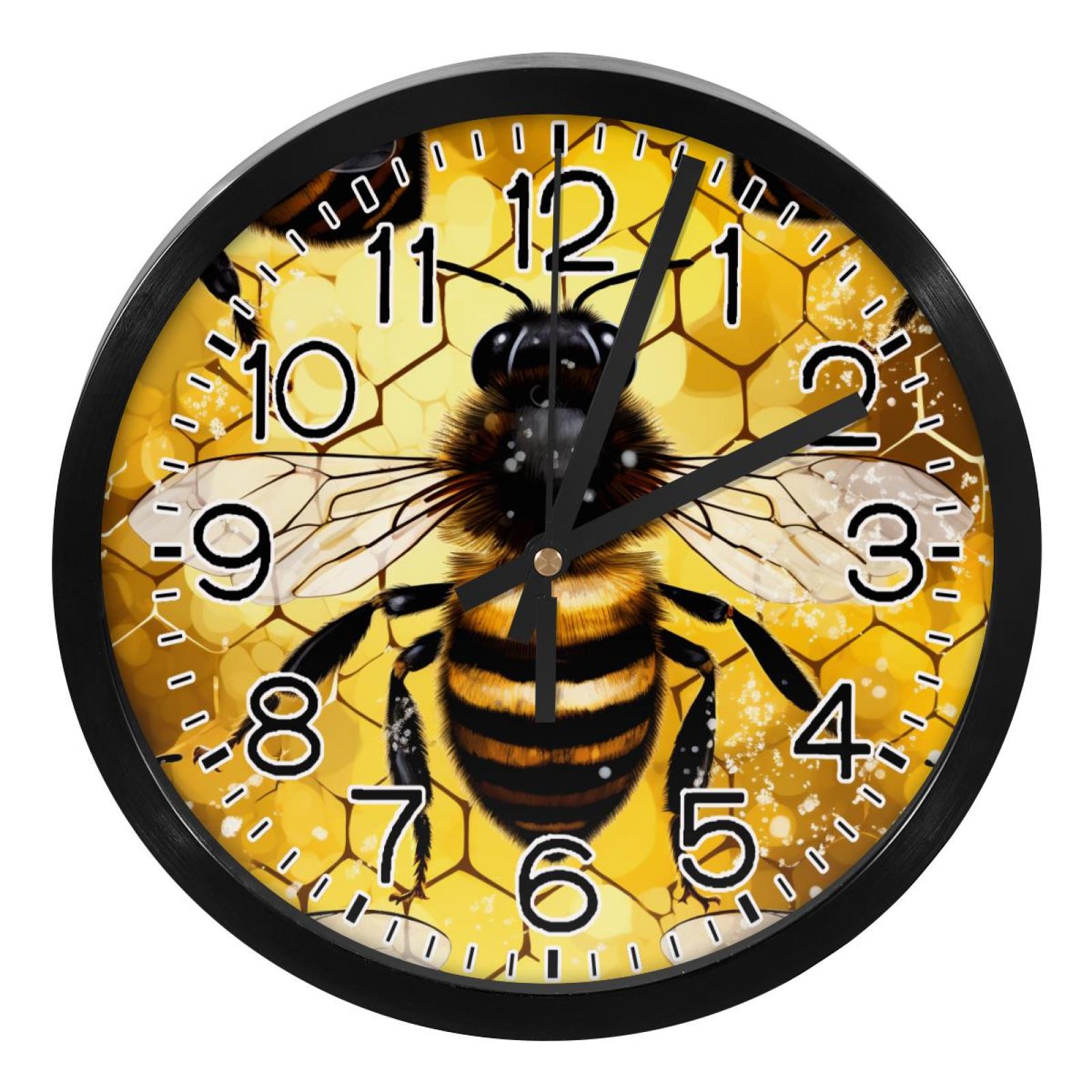 Silent Round Digital Wall Clock 9.8 Inch Easy Read-Battery Operated Non ...