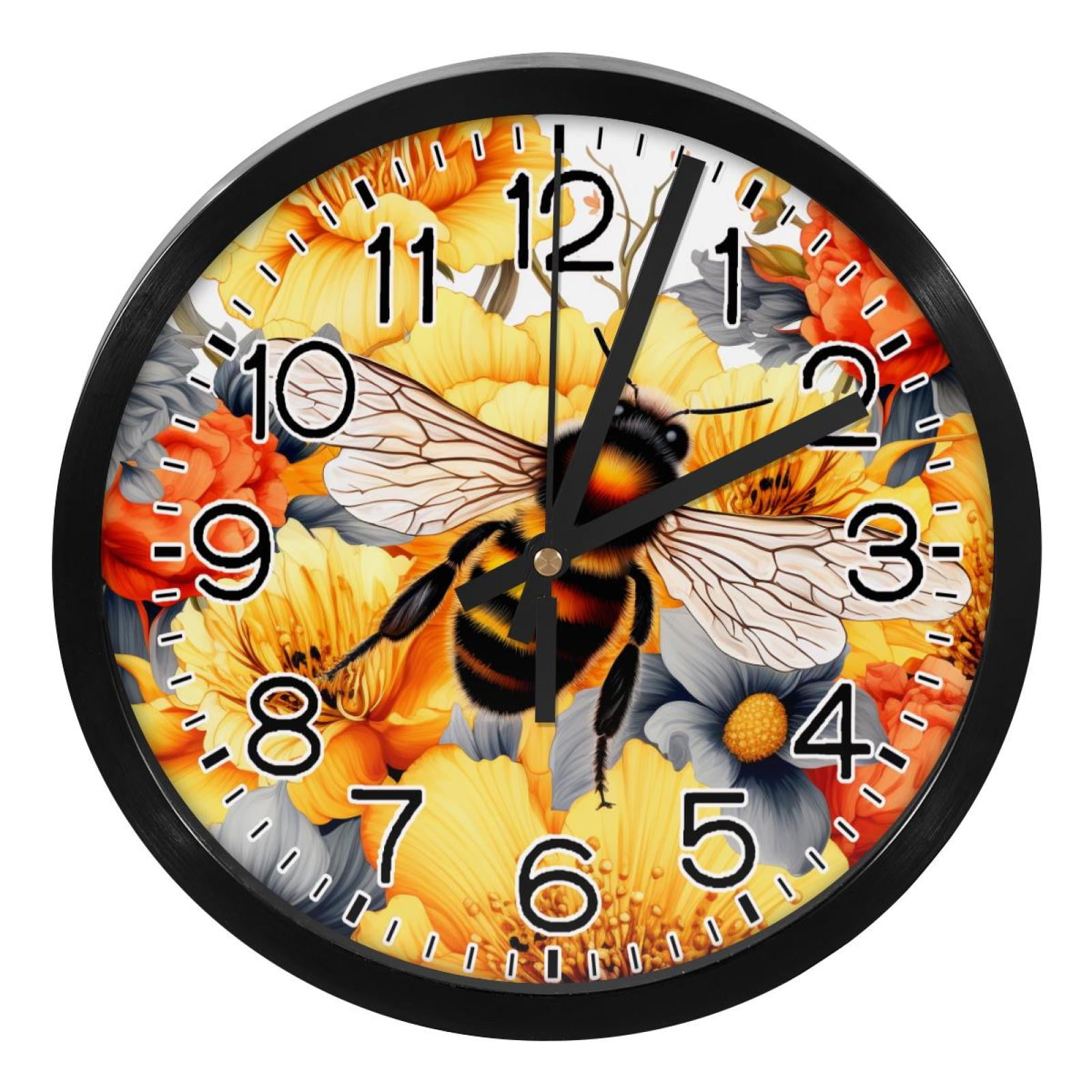 Silent Round Digital Wall Clock 9.8 Inch Easy Read-Battery Operated Non ...