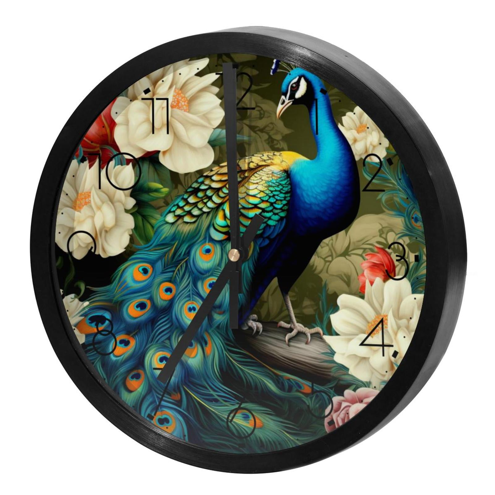 Silent Round Digital Wall Clock 9.8 Inch Easy Read-Battery Operated Non ...