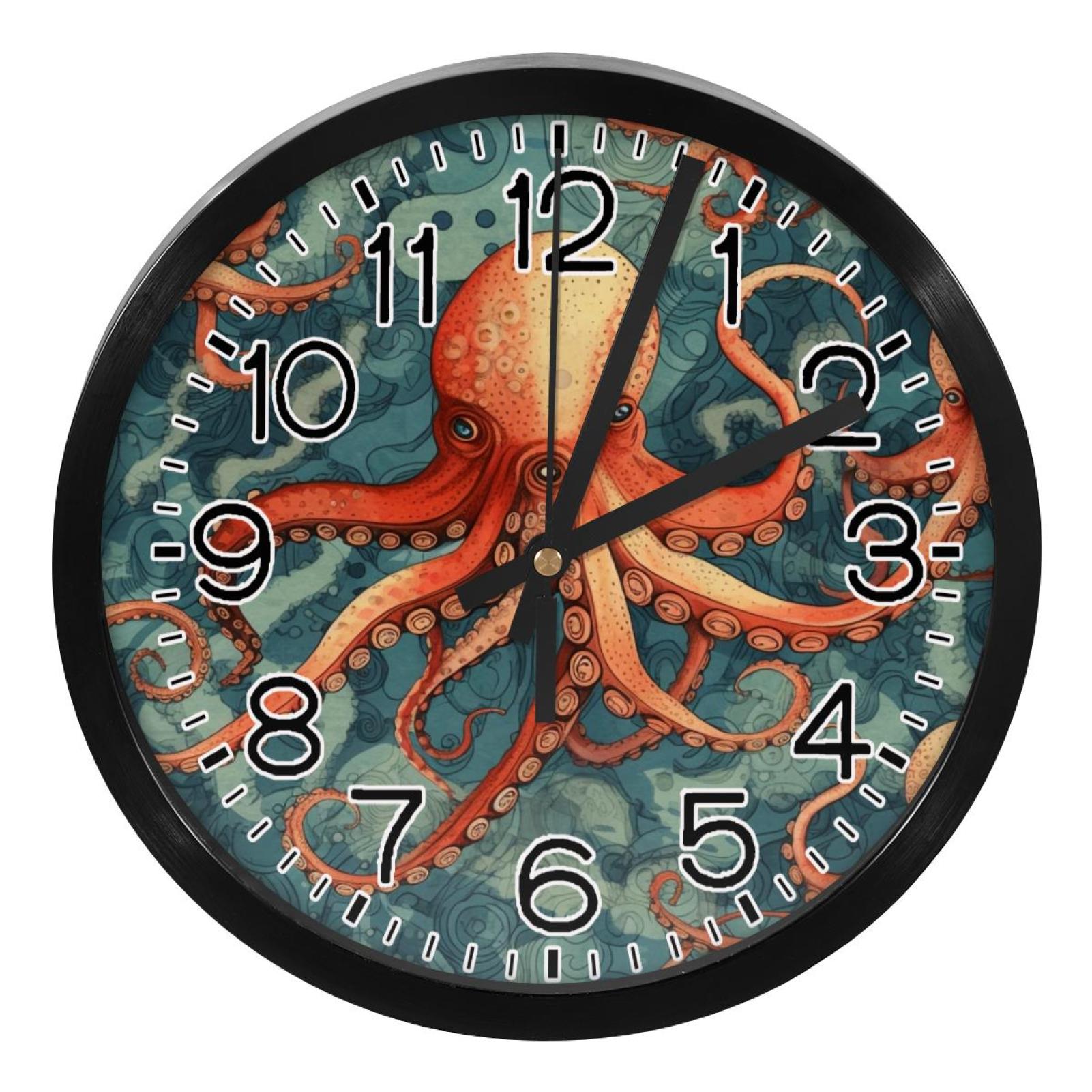 Silent Round Digital Wall Clock 9.8 Inch Easy Read-Battery Operated Non ...