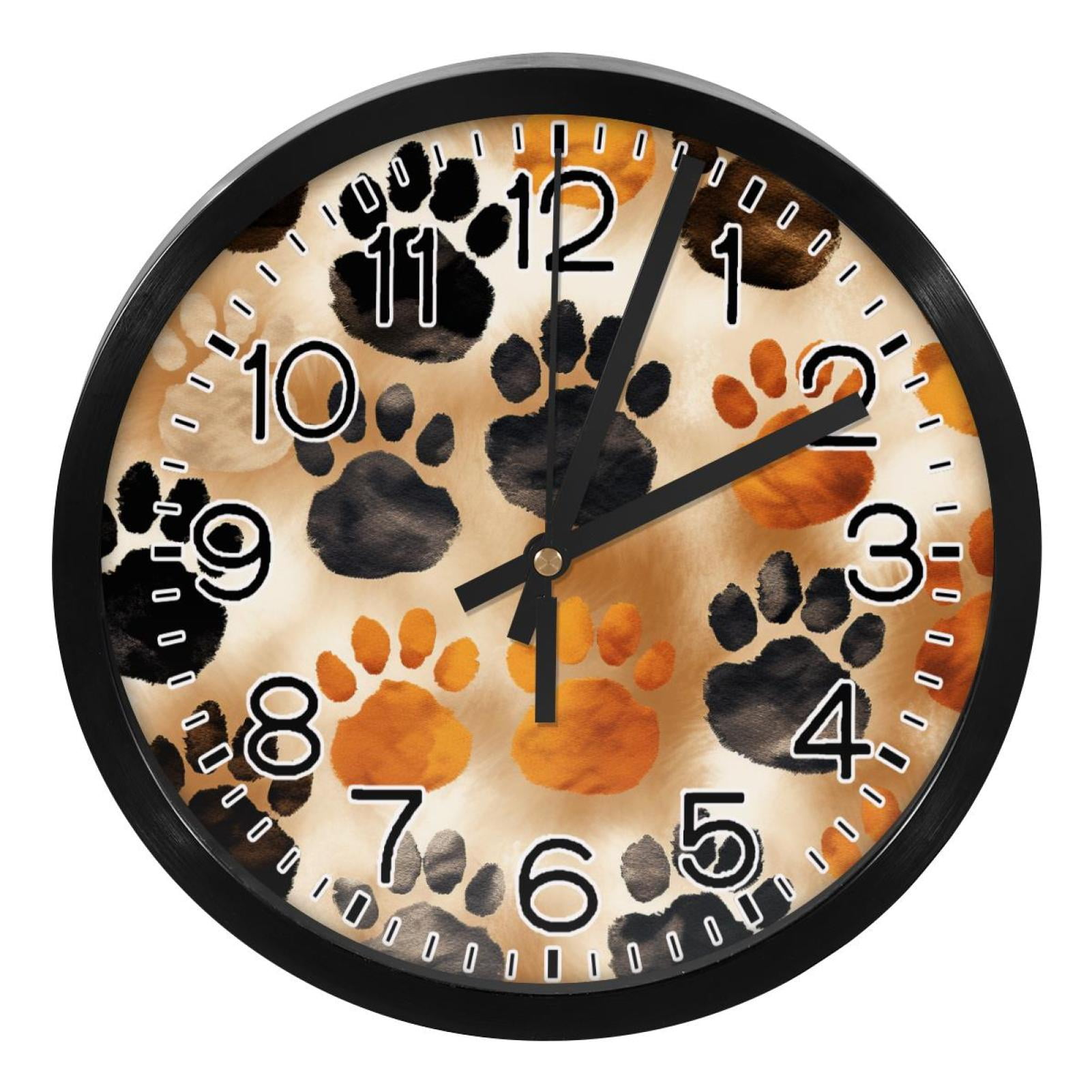 Silent Round Digital Wall Clock 9.8 Inch Easy Read-Battery Operated Non ...