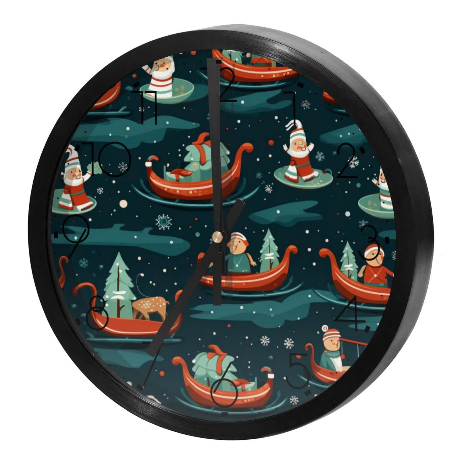 Silent Round Digital Wall Clock 9.8 Inch Easy Read-Battery Operated Non ...