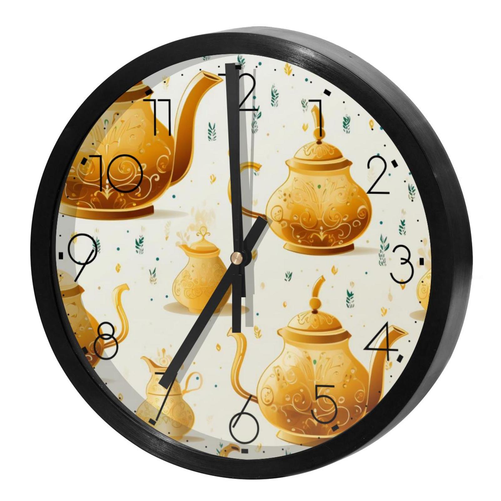 Silent Round Digital Wall Clock 9.8 Inch Easy Read-Battery Operated Non ...