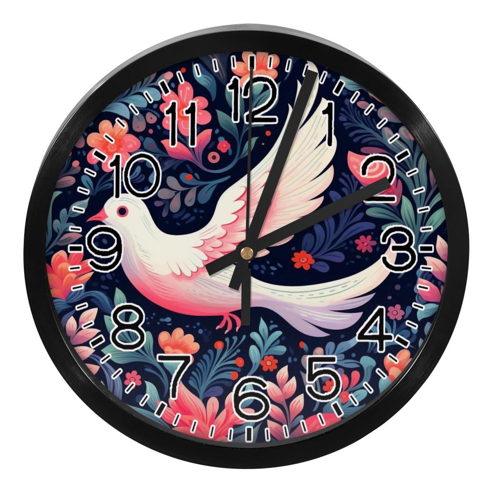 Silent Round Digital Wall Clock Modern Silent Non-Ticking Clock for ...