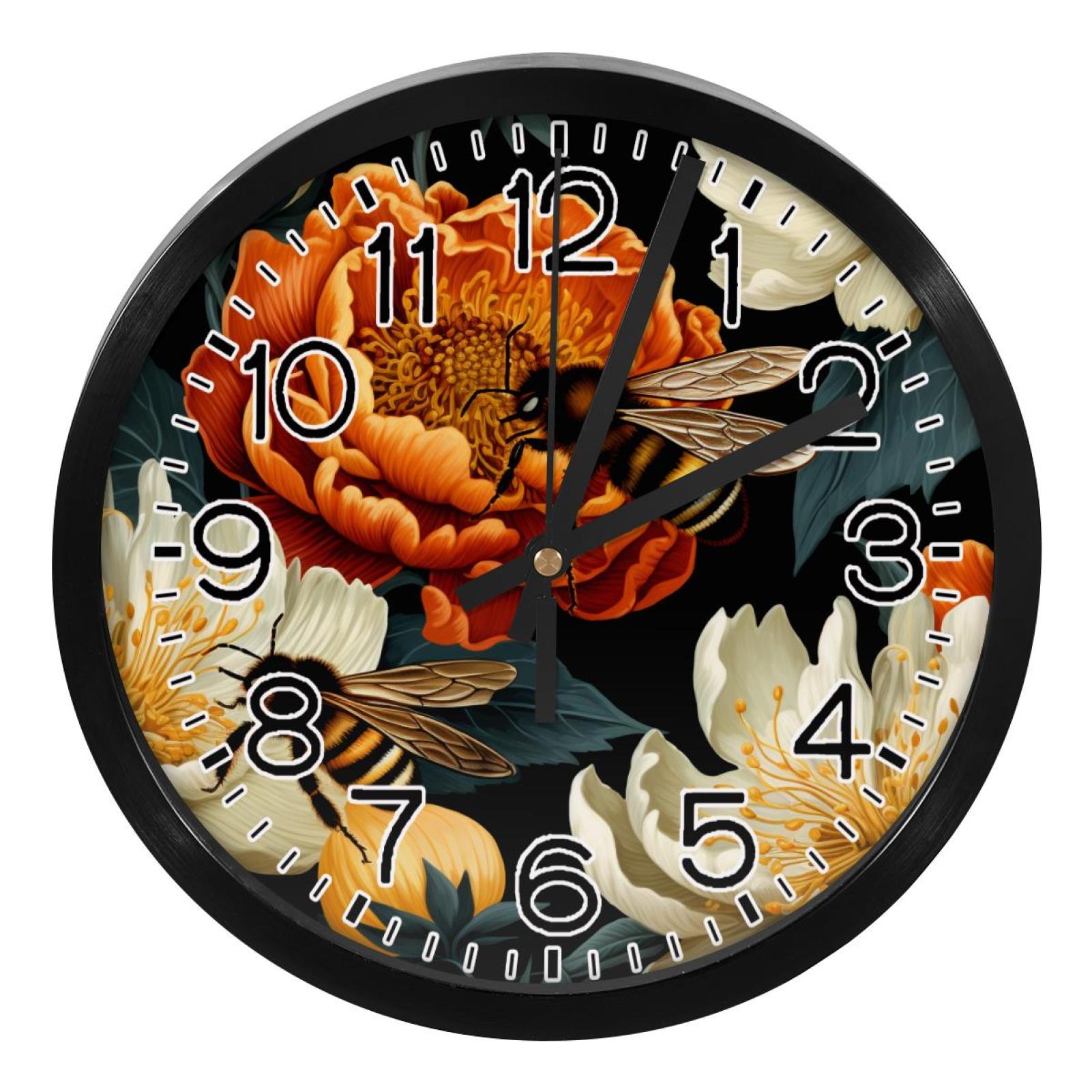 Silent Round Digital Wall Clock Modern Silent Non-Ticking Clock for ...